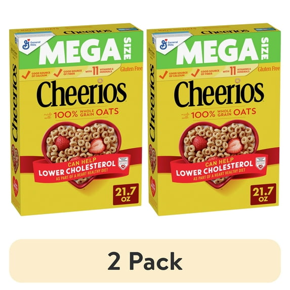 (2 pack) Original Cheerios Heart Healthy Cereal, 21.7 oz Mega Size ...