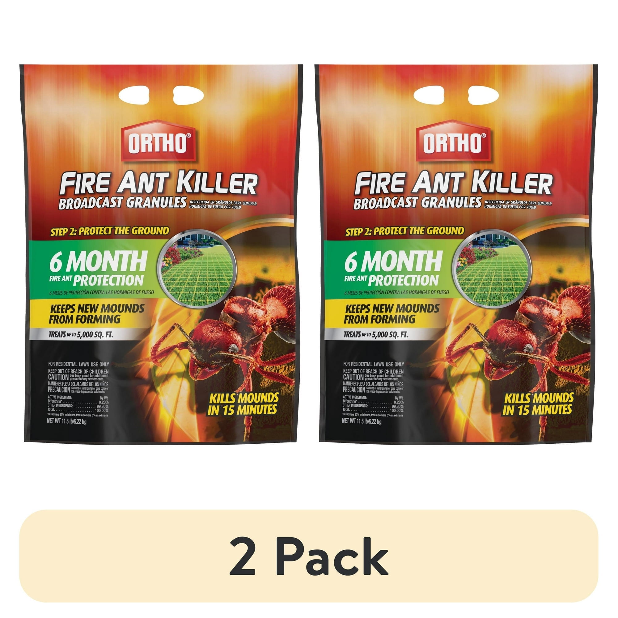 (2 pack) Ortho Fire Ant Killer Broadcast Granules, Treats 5,000 sq. ft ...