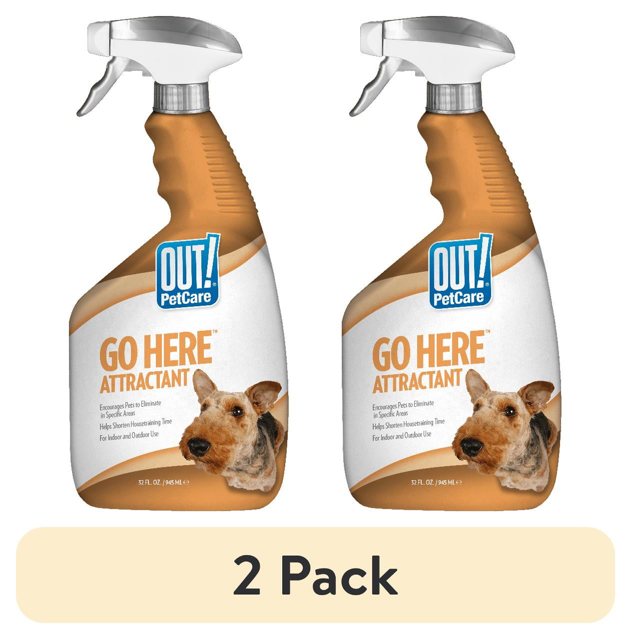 (2 pack) Out! Petcare Go Here Potty Training Attractant Spray, 32oz ...
