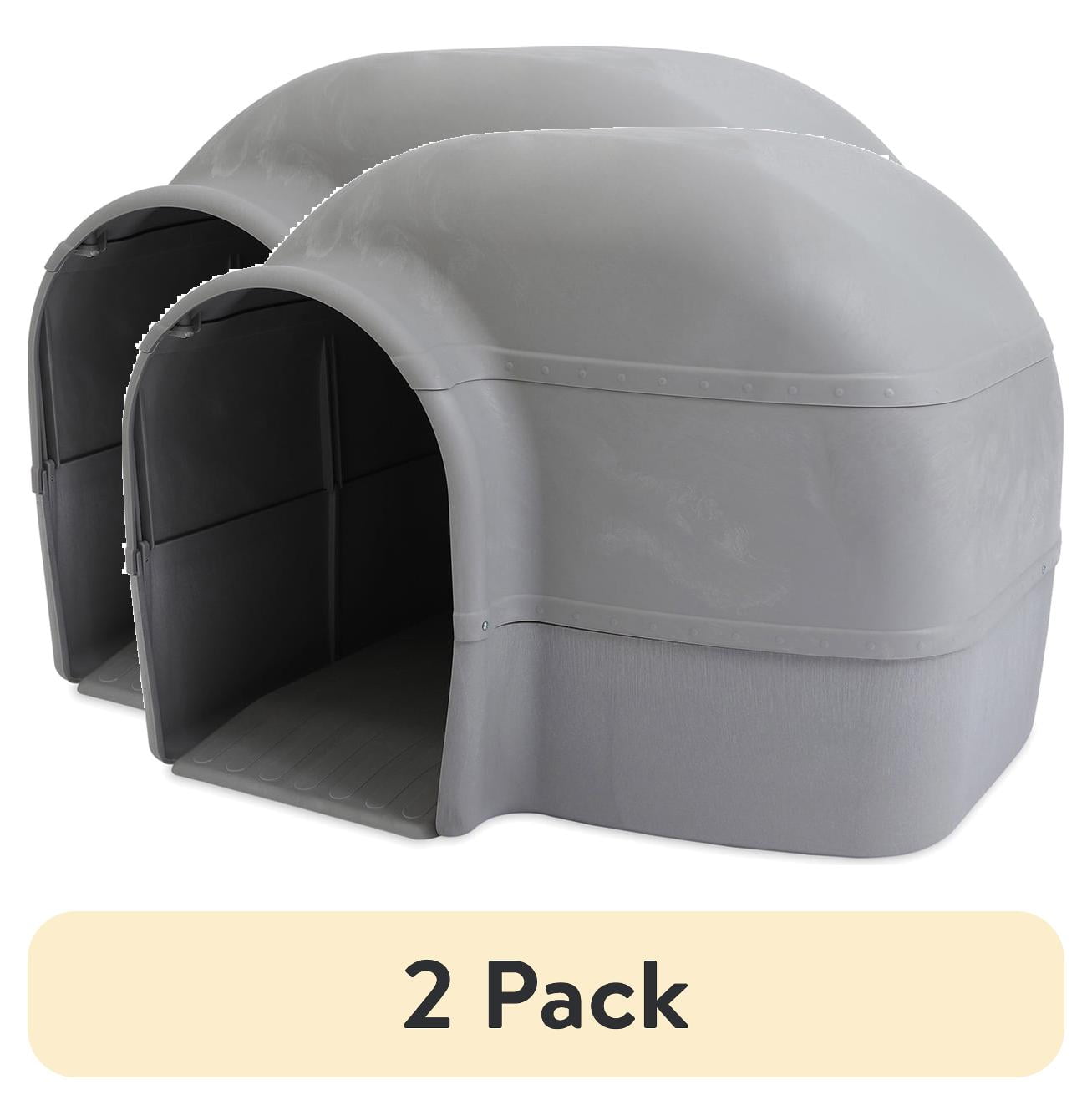 (2 pack) Outback Igloo Dog House, Heavy Duty Durable Plastic, Outdoor ...