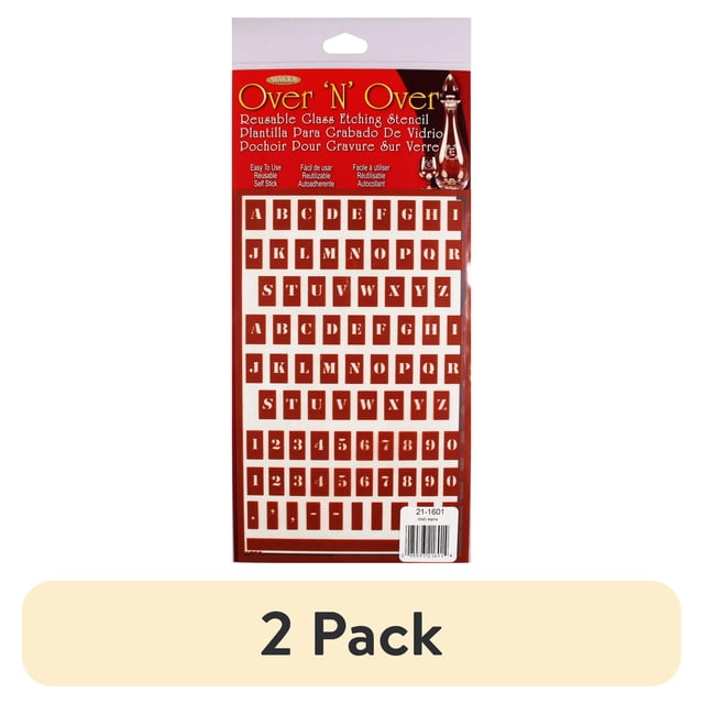 (2 pack) Over 'N' Over Reusable Stencils 5"X8"-Small Letters - Walmart ...