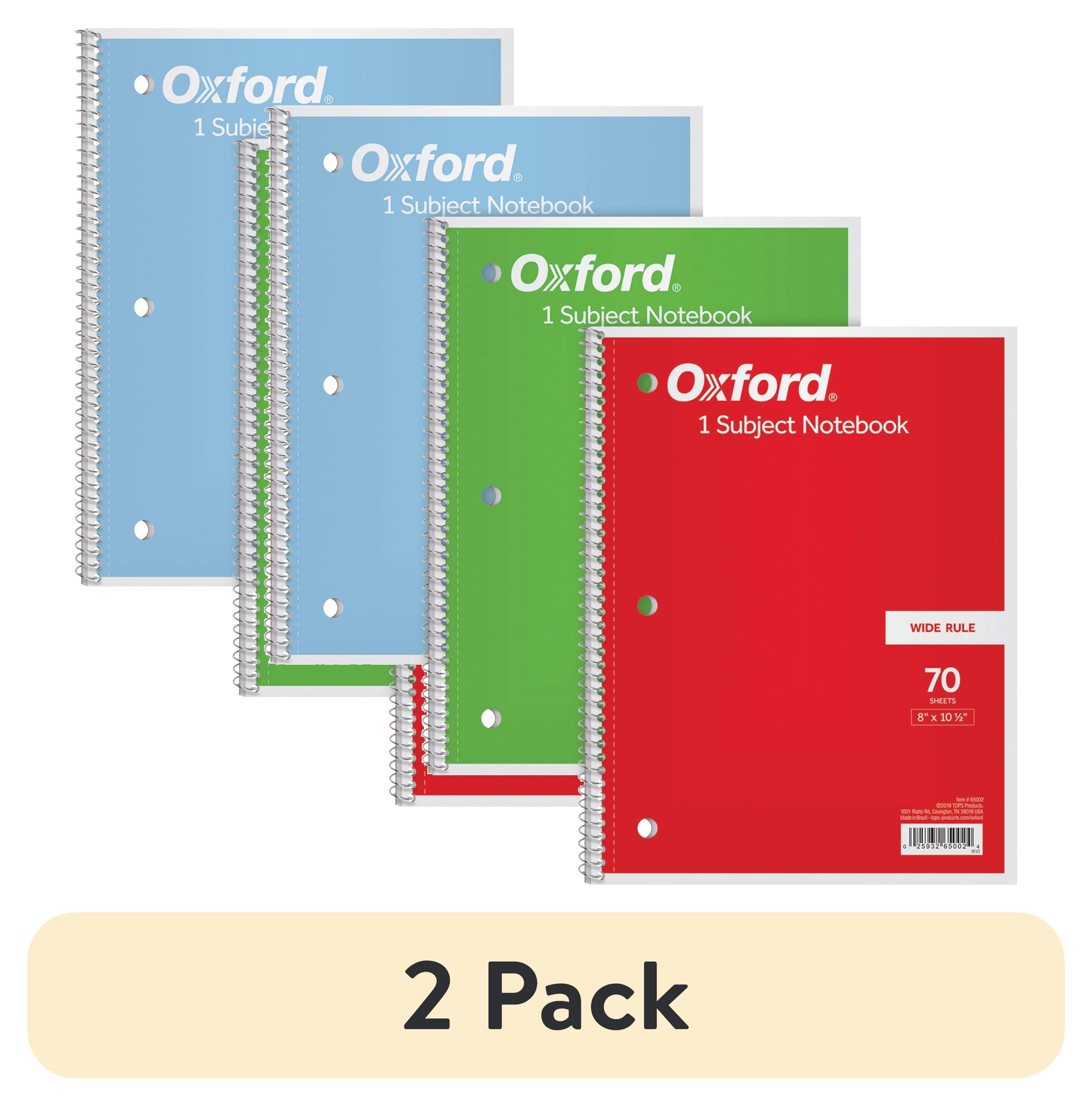 (2 pack) Oxford, TOP65029, Wide Rule 1-Subject Spiral Notebook, 3 ...