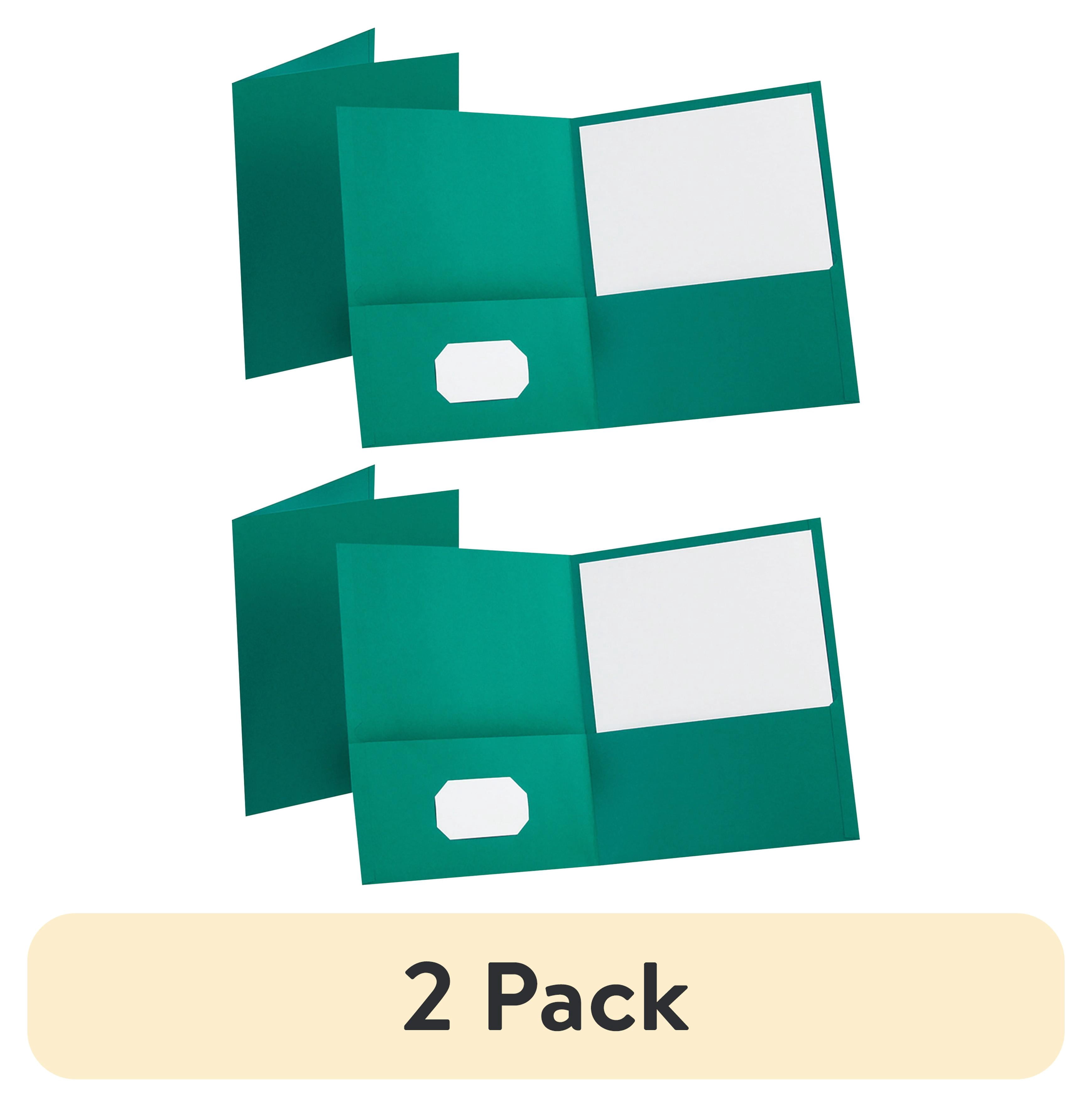 (2 pack) Oxford Twin-Pocket Folder, Embossed Leather Grain Paper, 0.5 ...