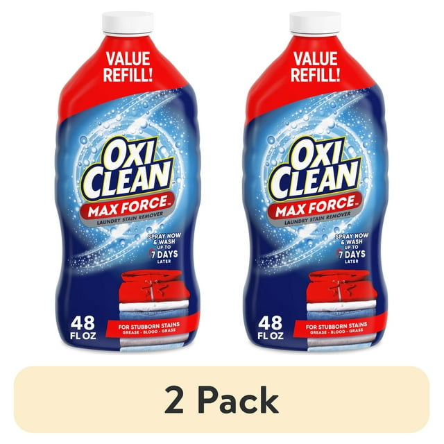 (2 pack) OxiClean Max Force Laundry Stain Remover Spray Refill, 48 fl ...