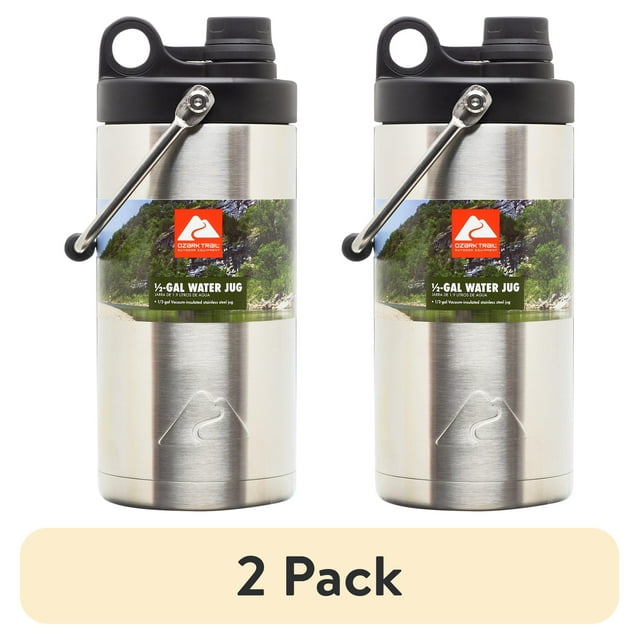 (2 pack) Ozark Trail 1/2 Gallon Double-Wall Vacuum-Sealed Insulated ...