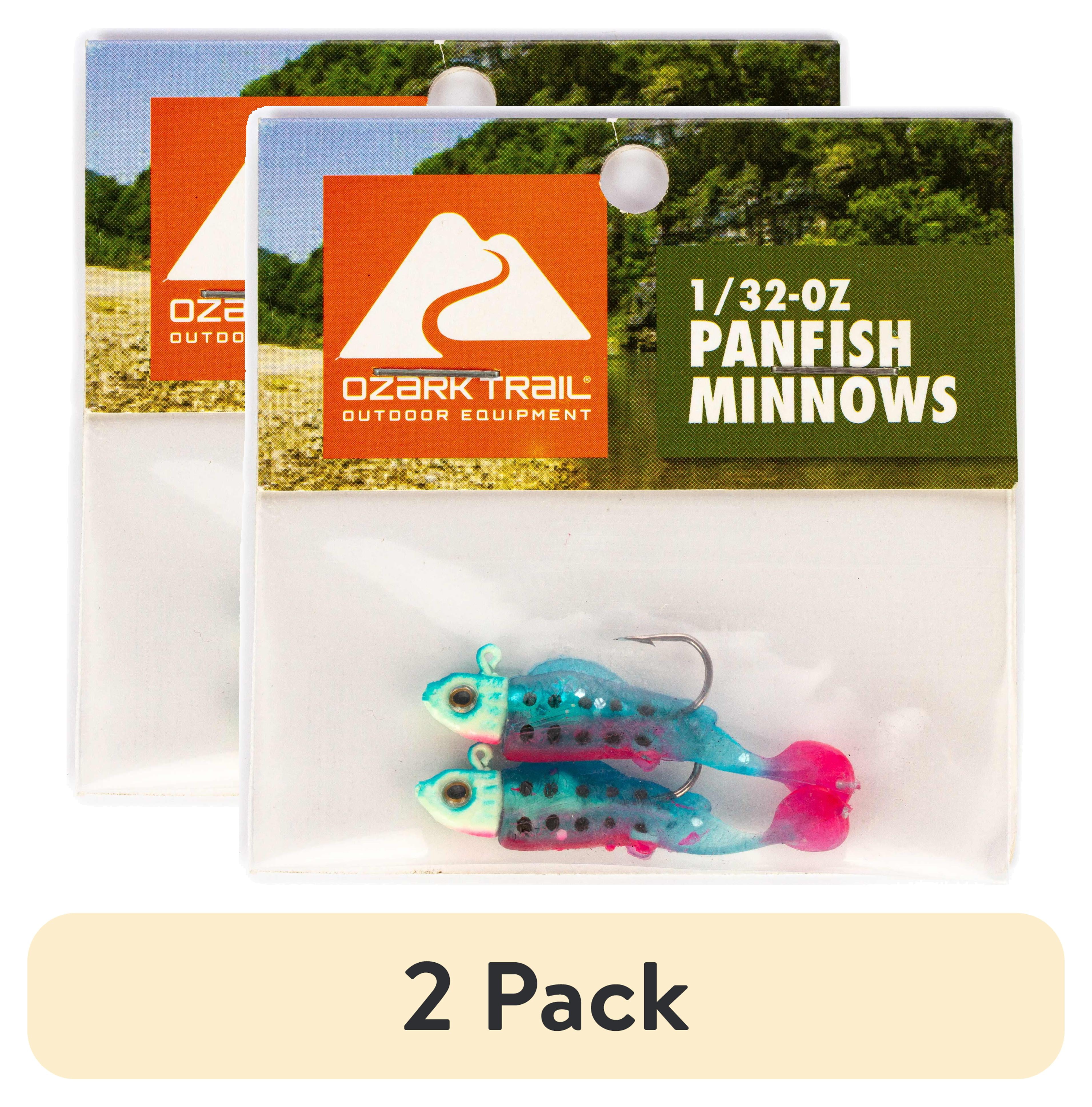 (2 pack) Ozark Trail 1/32 Ounce Blue/Pink Rigged Panfish Minnow Fishing ...
