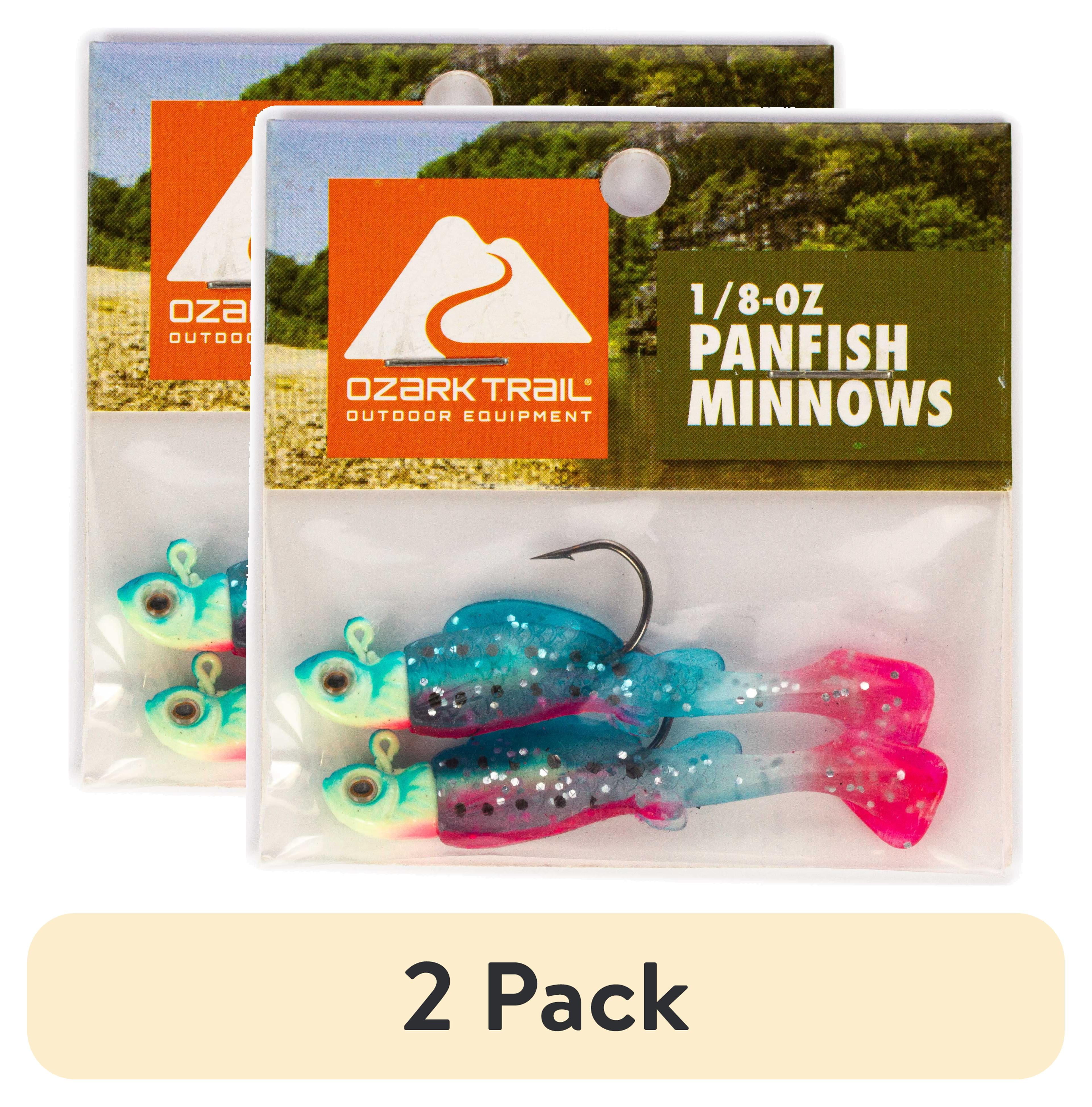 (2 pack) Ozark Trail 1/8 Ounce Blue/Pink Rigged Panfish Minnow Fishing ...
