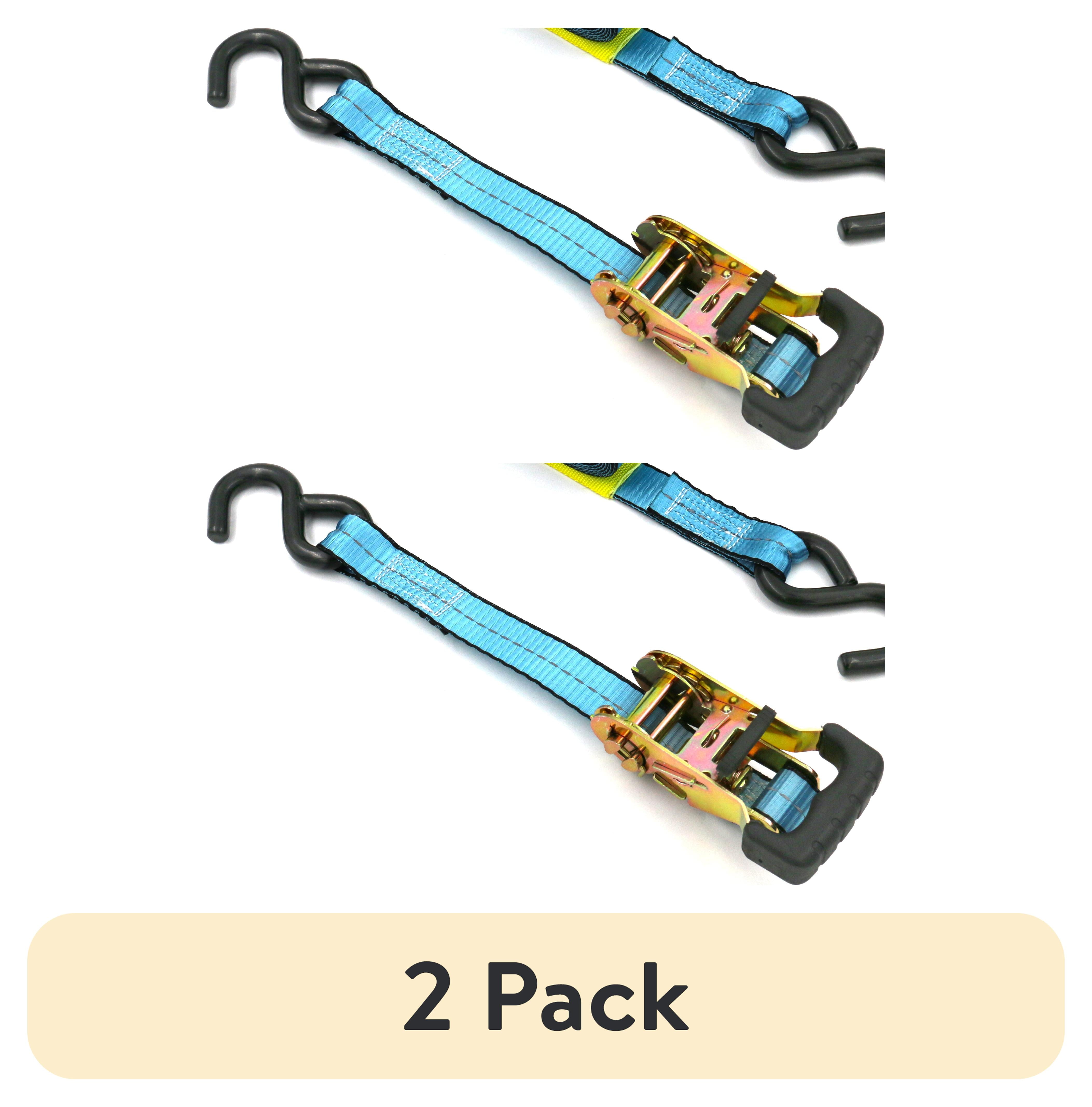 (2 pack) Ozark Trail 2 Pack 15 feet Steel Ratchet Tie Down Straps, 1000 ...