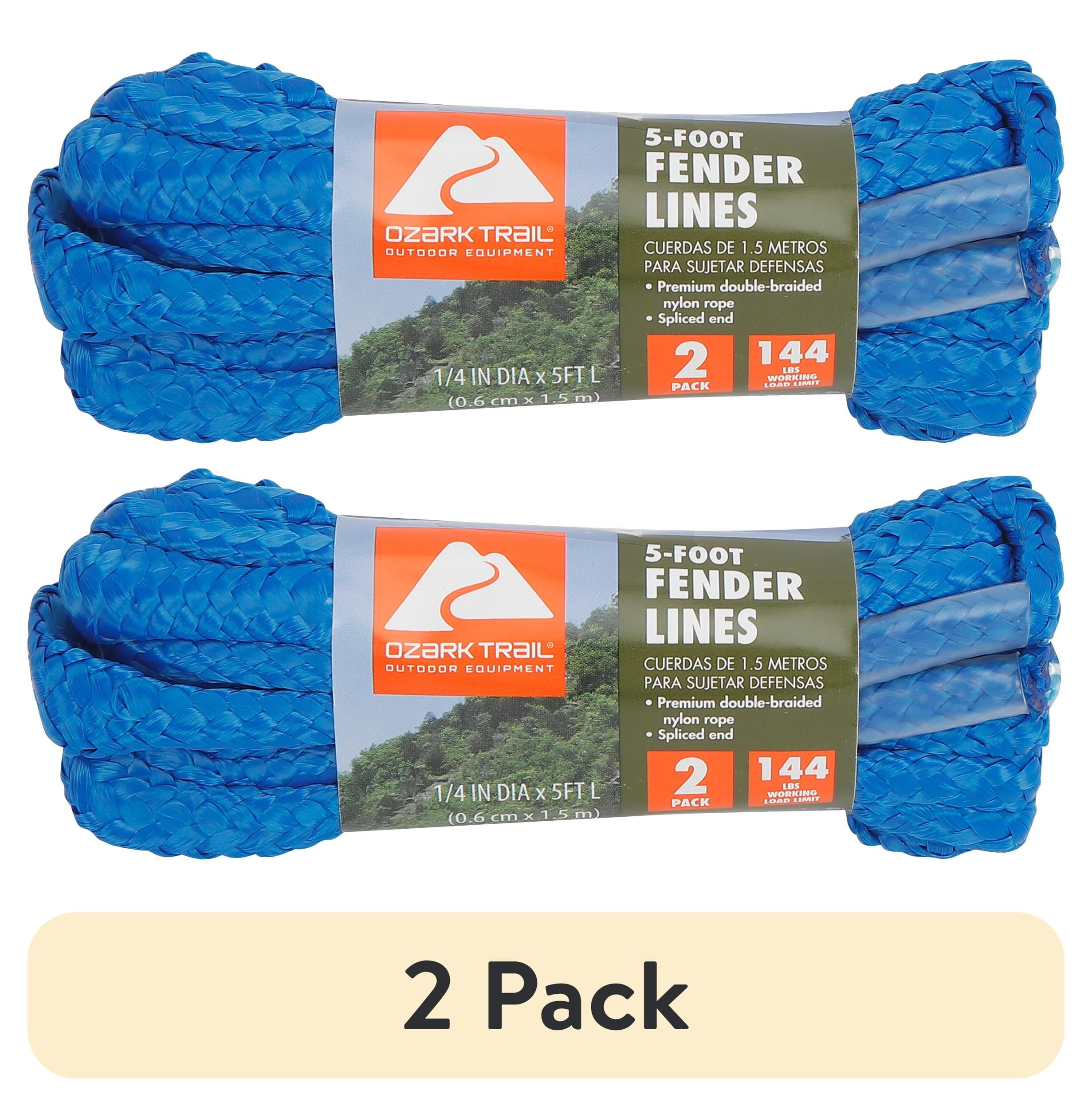 Ozark Trail 2 Fender Lines - Nylon Rope - Blue - 1/4 x 5 - Walmart.com