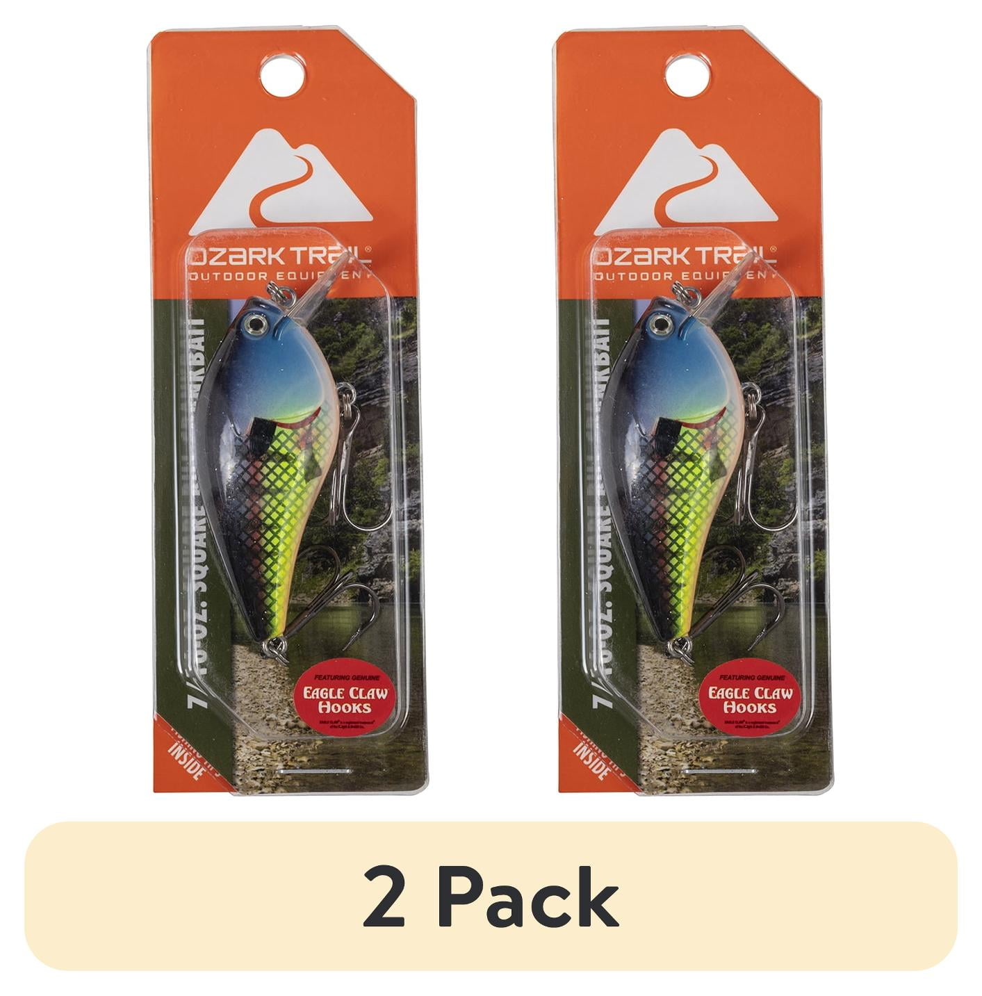 (2 pack) Ozark Trail 3/8-Ounce Square Bill Crankbait Fishing Lure ...