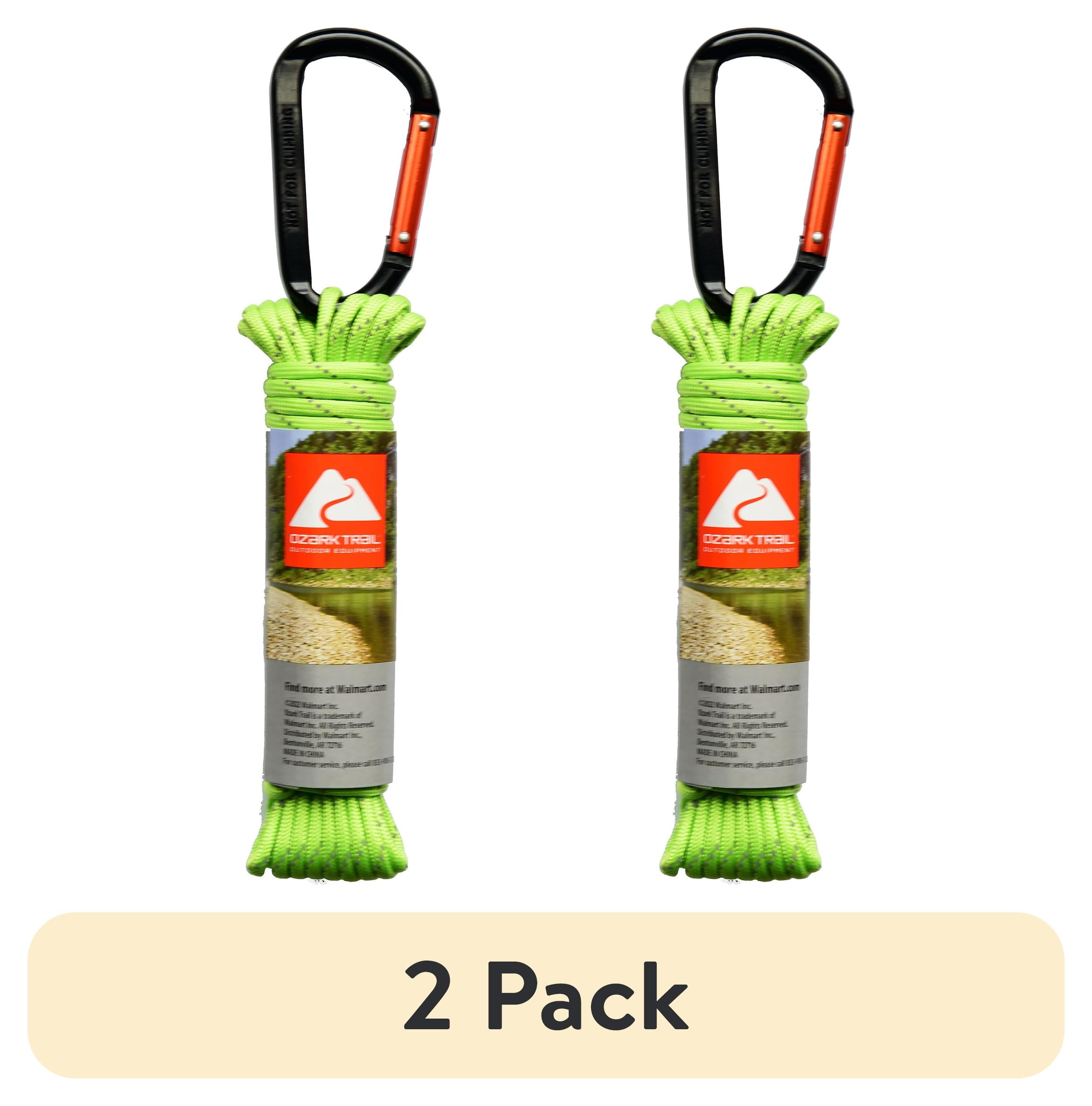 (2 pack) Ozark Trail 30Ft 550 Reflective Paracord, Bright Green ...