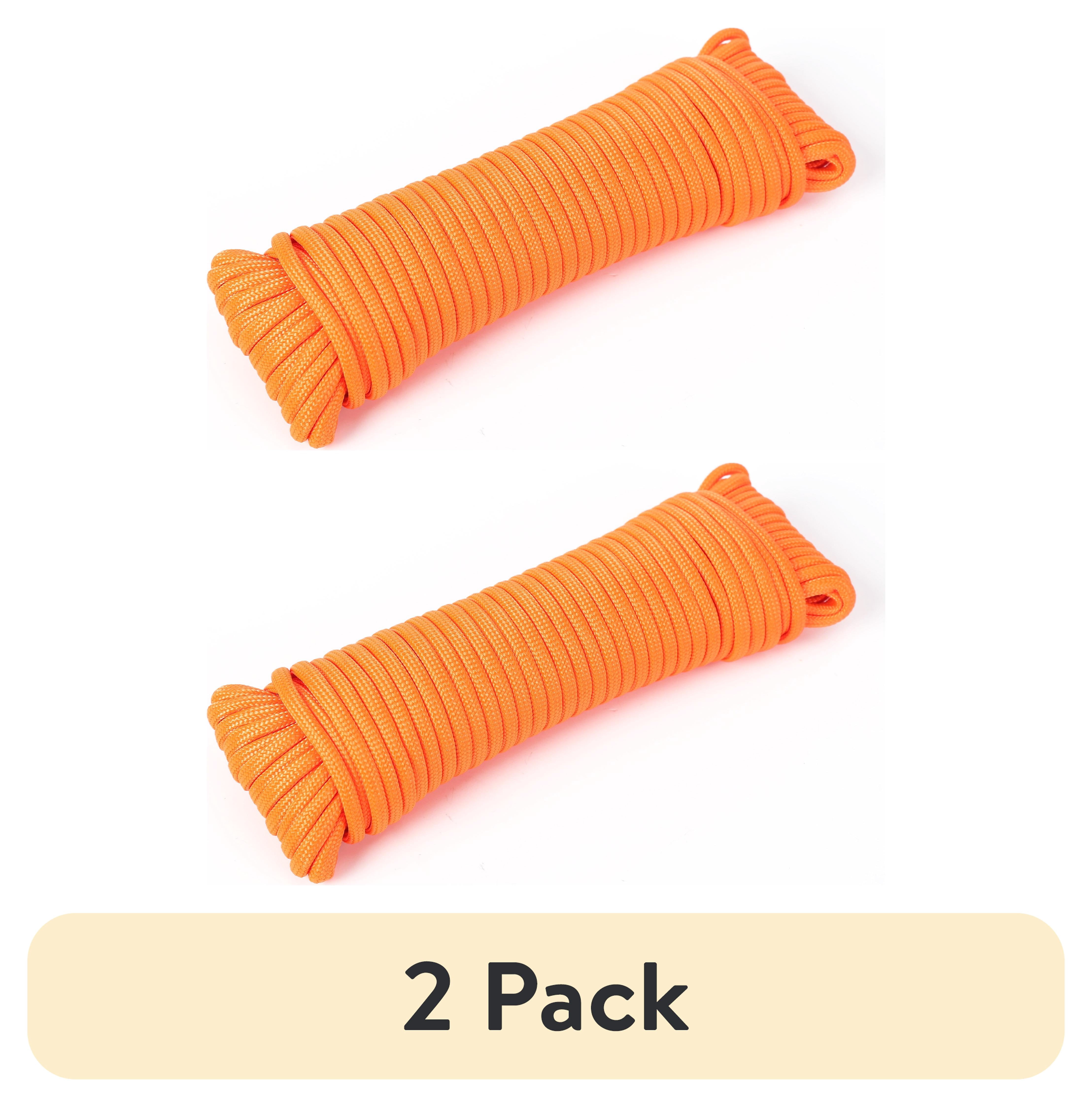 (2 pack) Ozark Trail 50 Foot 550lbs Paracord, 100% Polyester, Orange ...