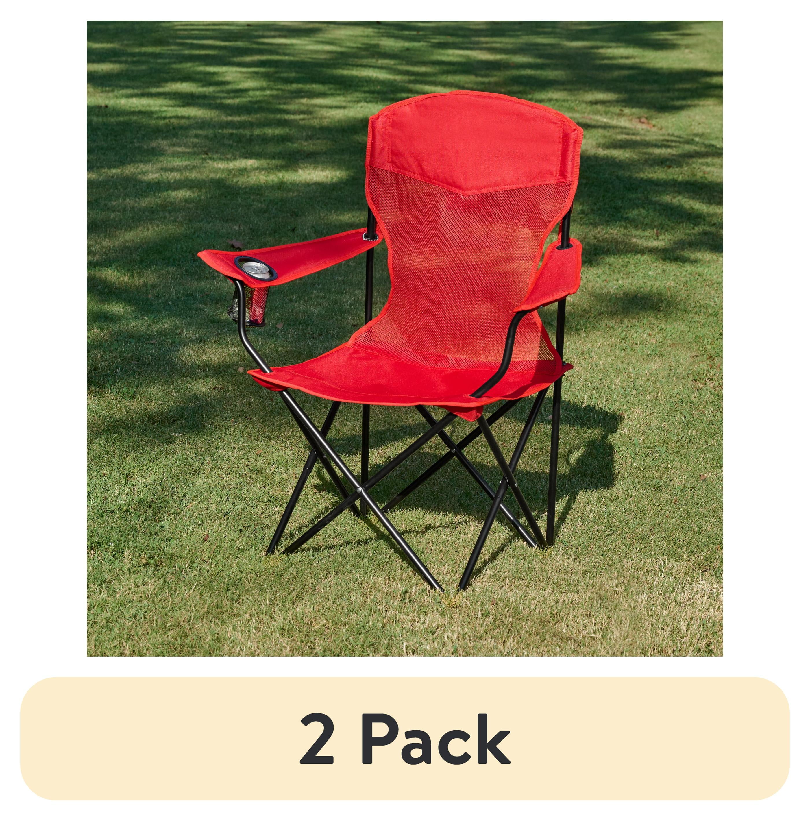 Ozark Trail Folding Outdoor Camping Chair Red Mesh Lightweight Durable ...