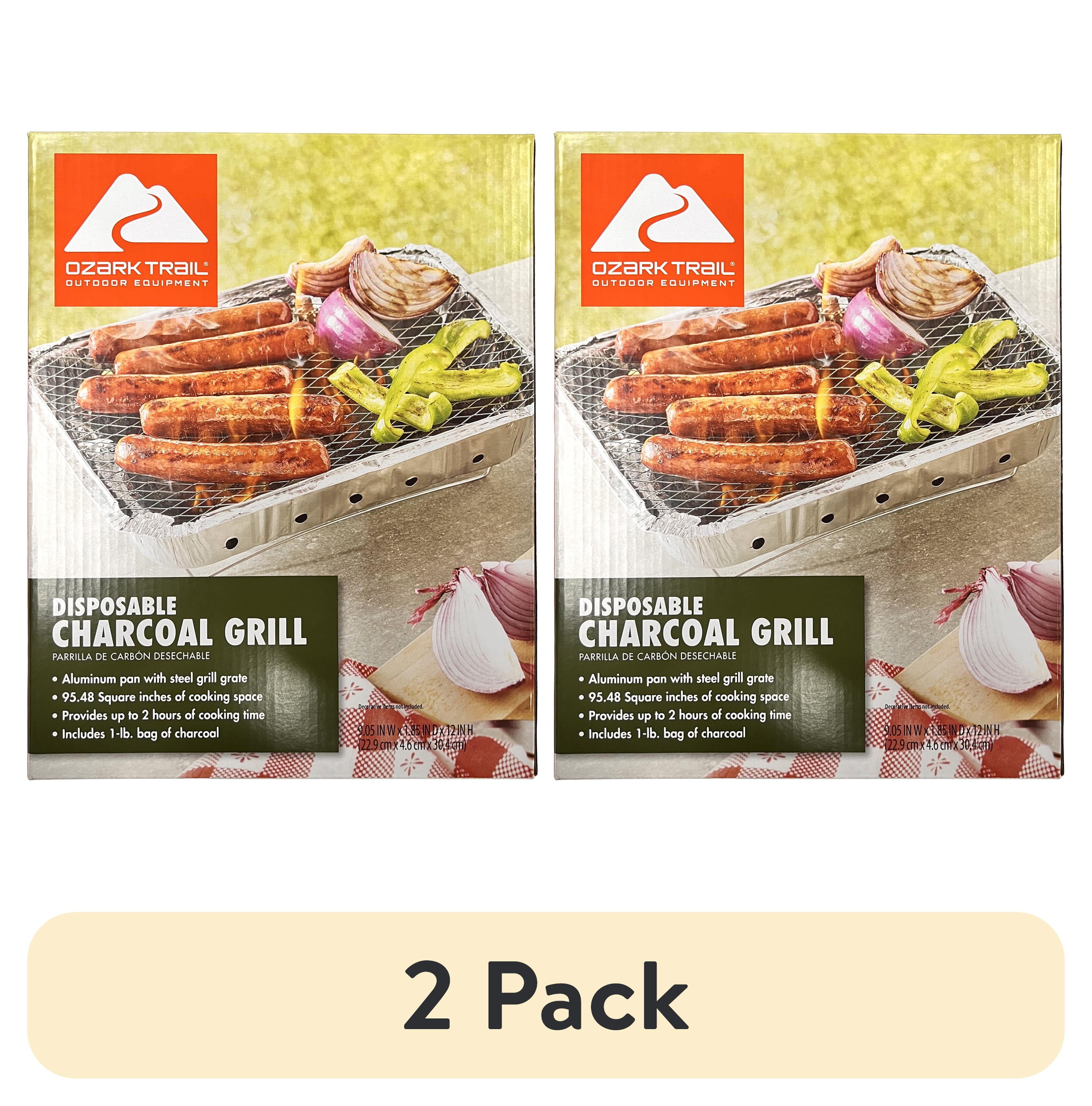 (2 pack) Ozark Trail Disposable Instant Charcoal Grill – 540g Charcoal ...