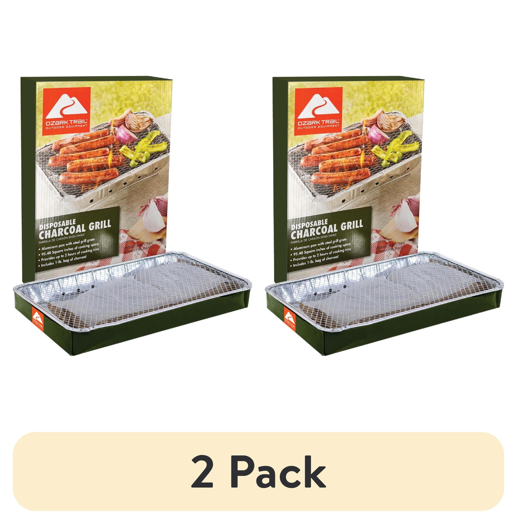 (2 pack) Ozark Trail Disposable Instant Charcoal Grill with 540g ...