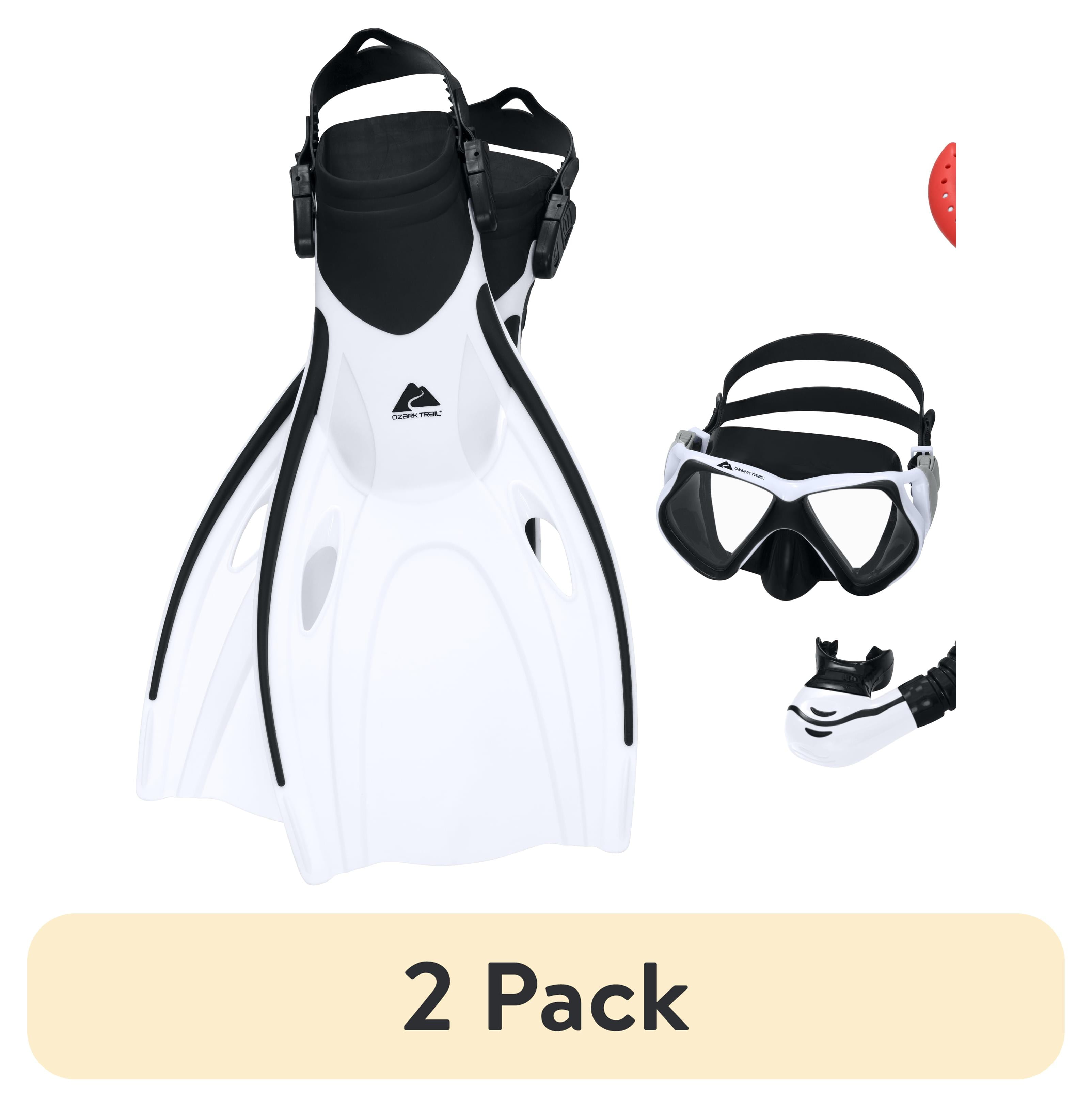 (2 pack) Ozark Trail Dominator Pro Adult 14+ Snorkel Set with Fins L/XL - Walmart.com