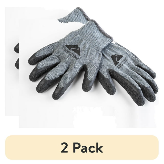 (2 pack) Ozark Trail Outdoor Rubber-Coated Fishing Gloves, Black/Gray ...