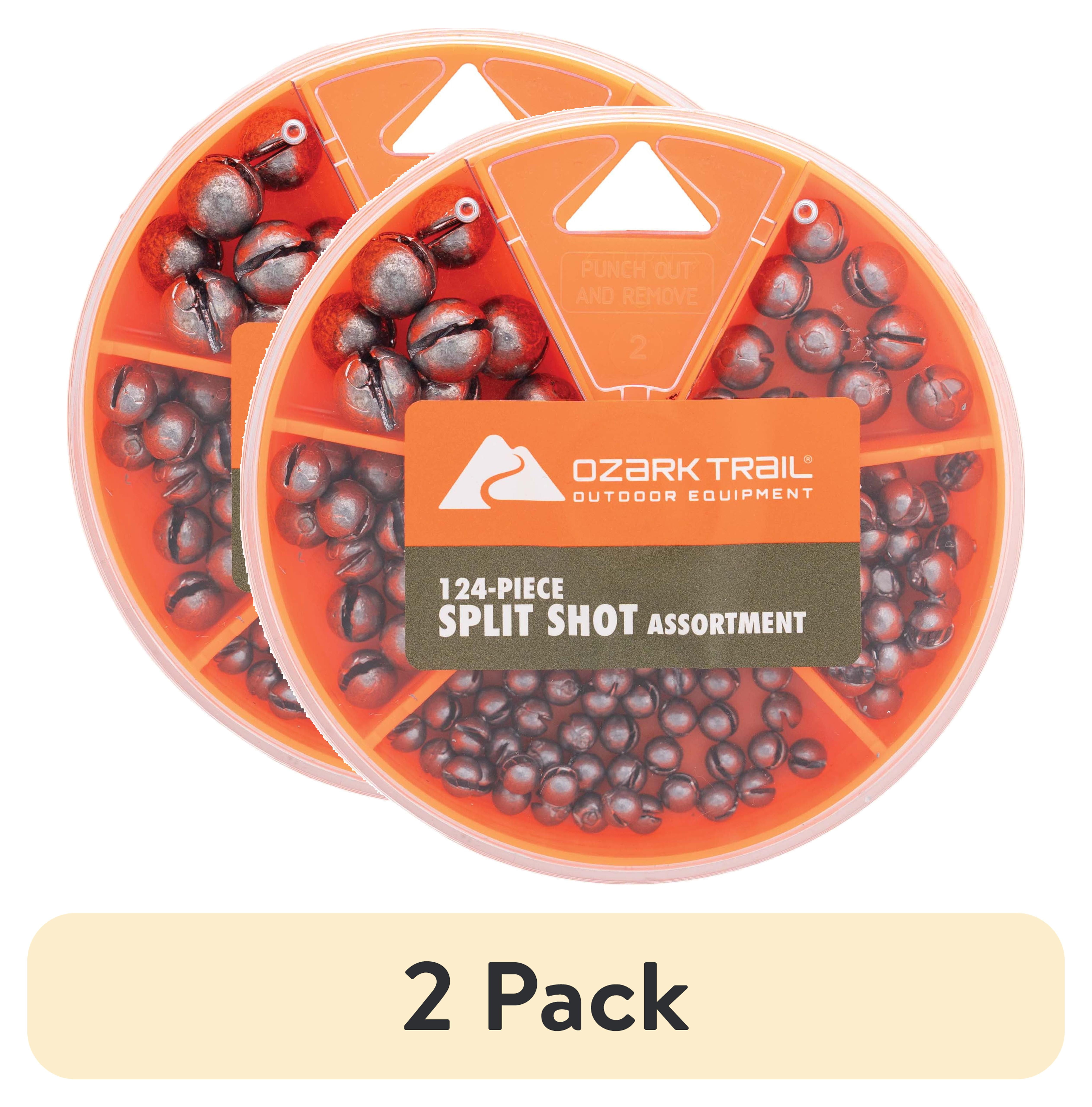 (2 pack) Ozark Trail Round Split Shot Fishing Weight Assortment Kit - Walmart Business Supplies