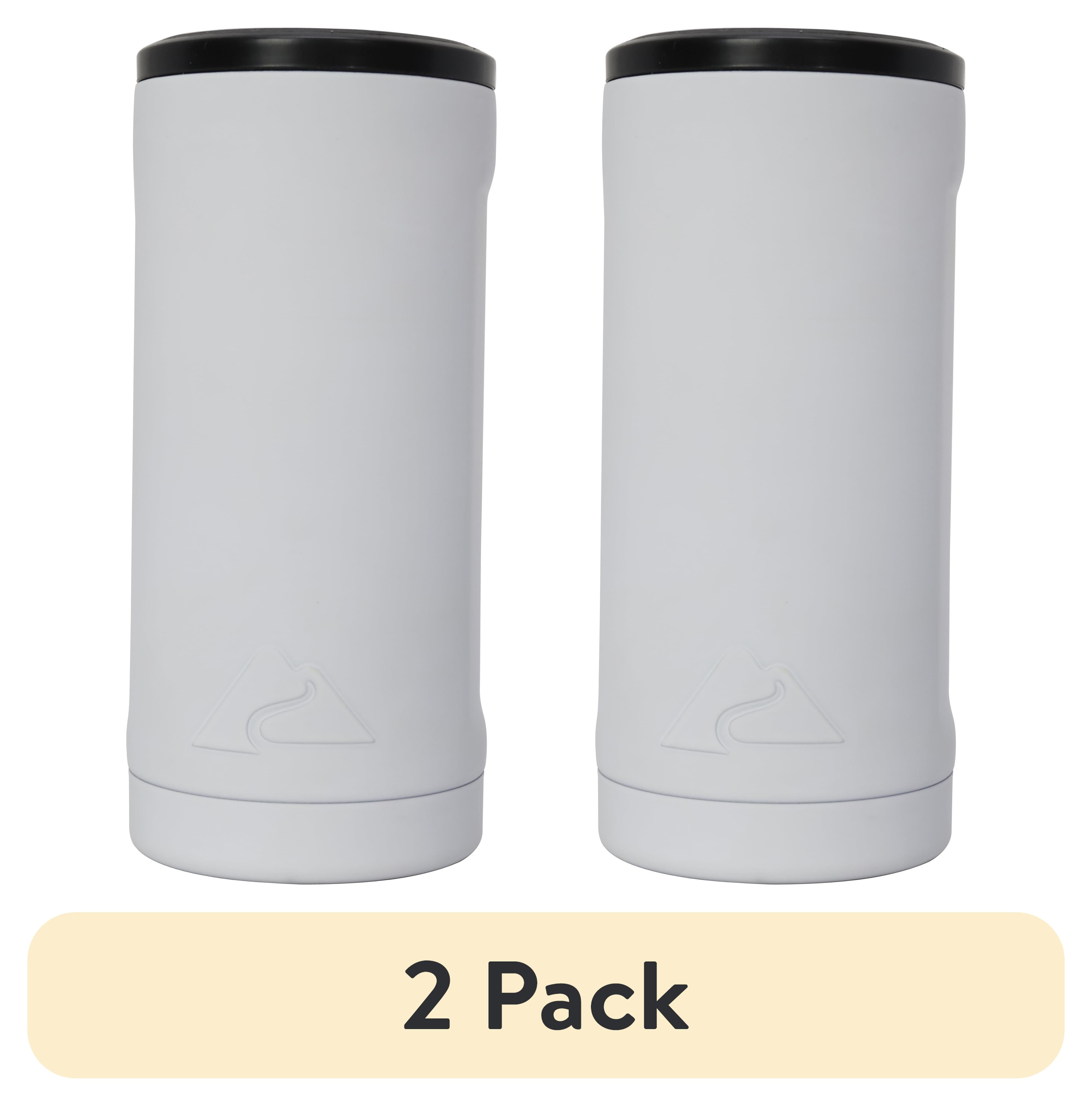 (2 pack) Ozark Trail SS 12-Ounce Slim Can Drink Sleeve, Matte White ...