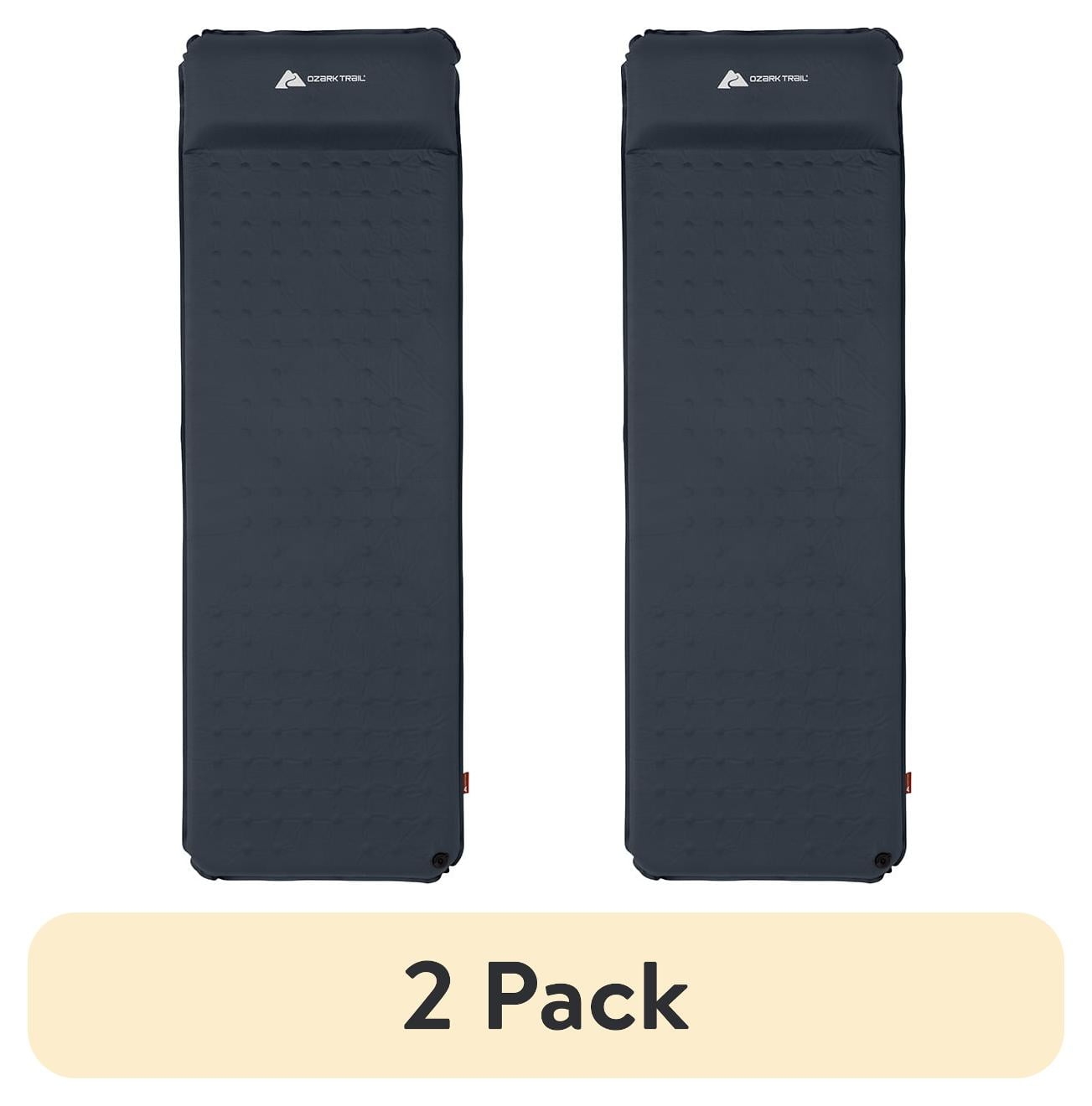 (2 pack) Ozark Trail Self-Inflating Camp Pad with Pillow - Grey, Adult ...