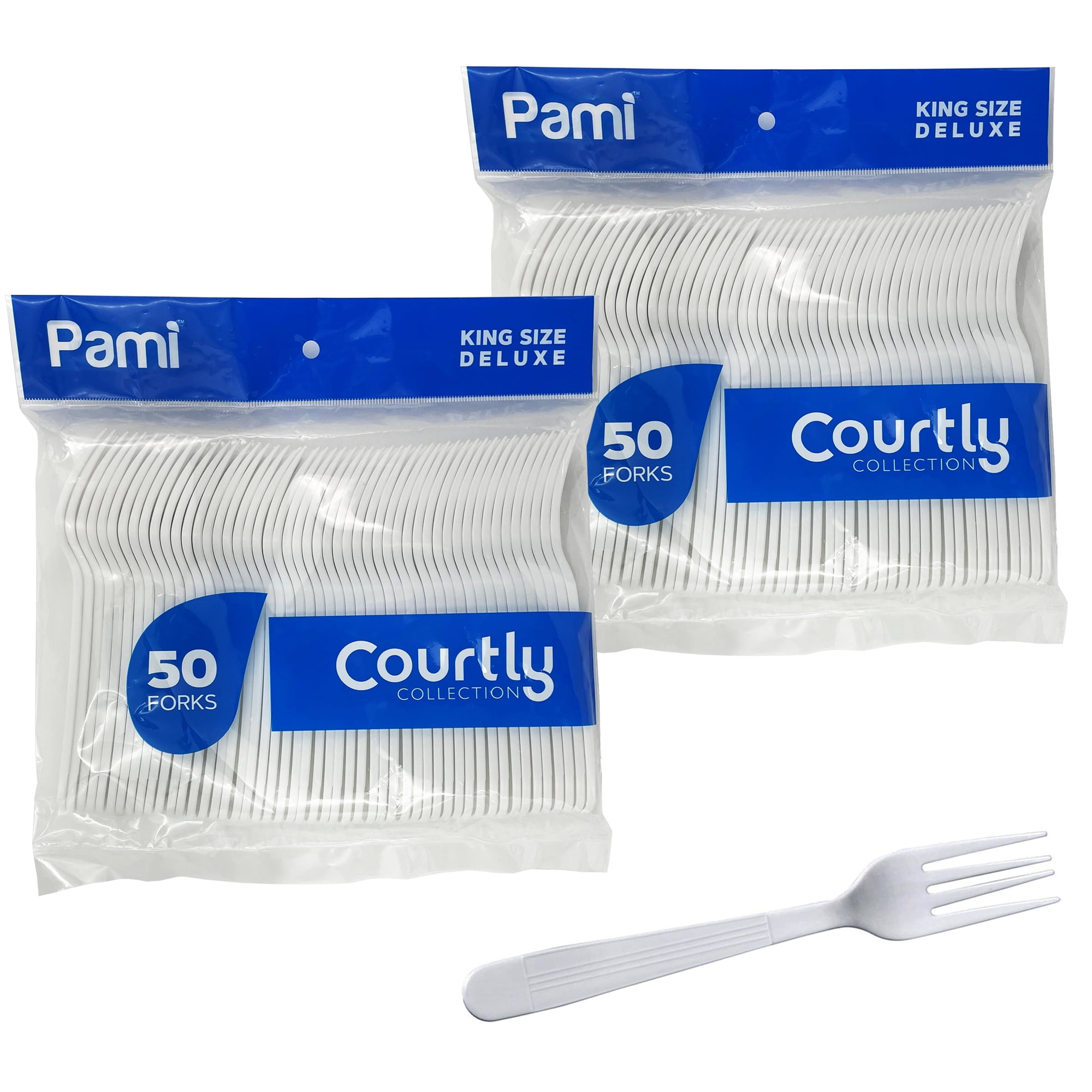 (2 pack) PAMI Heavy-Weight Disposable Plastic Forks 50 pack, Deluxe ...