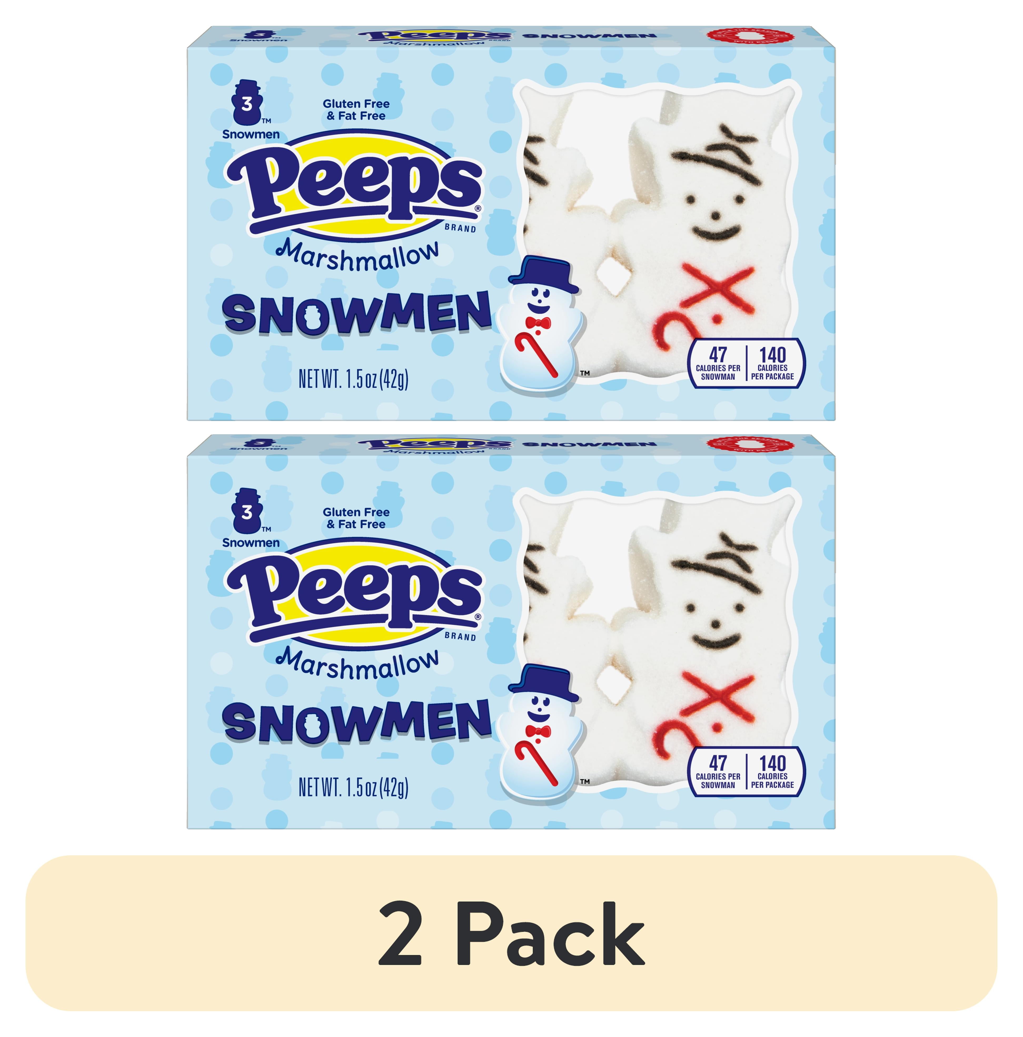 (2 pack) PEEPS Marshmallow Snowmen, Christmas Candy, 3 Count (1.5 Ounce ...