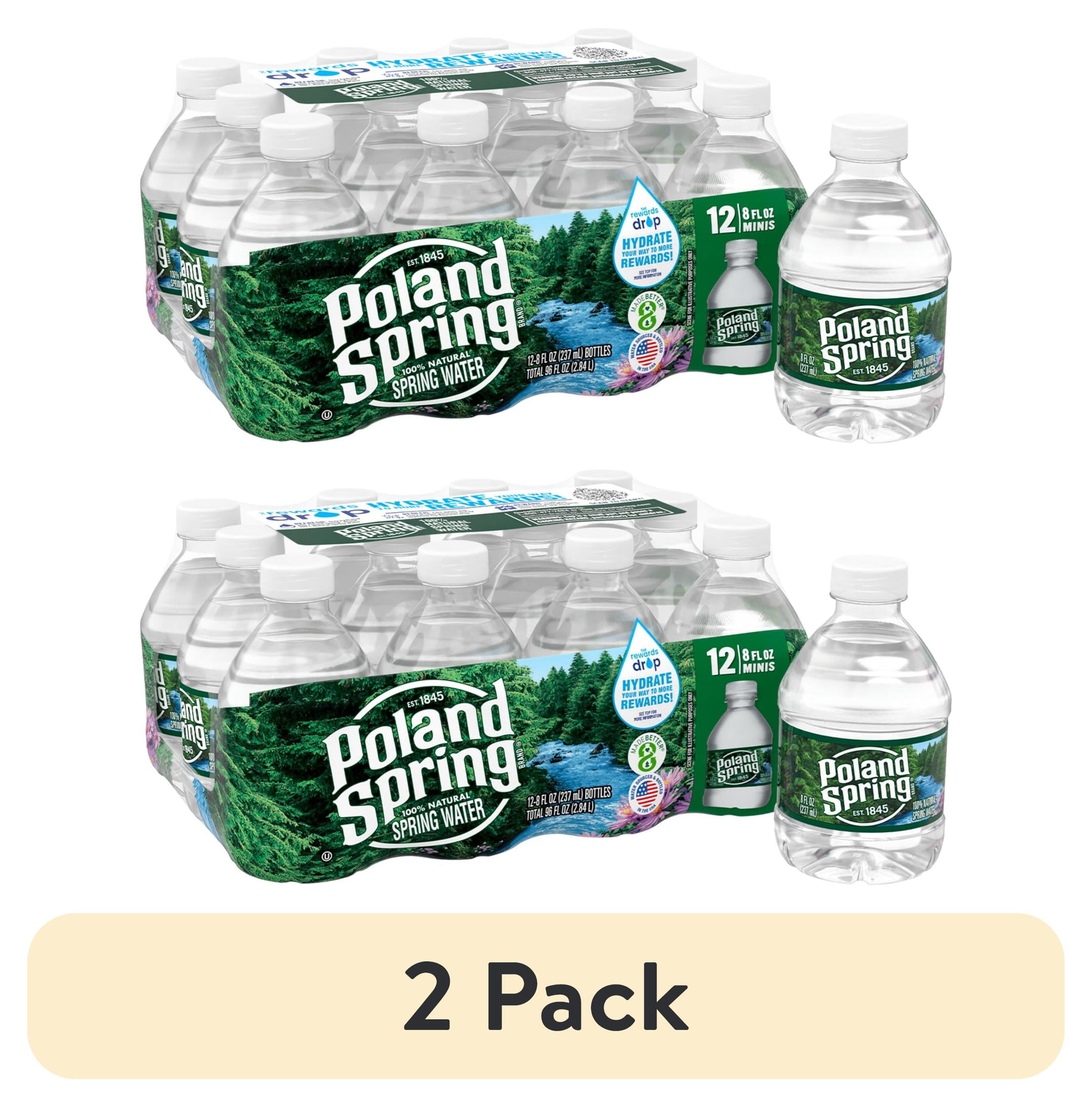 (2 pack) Poland Spring Maine Spring Water, 8 fl oz, 12 Pack Plastic ...