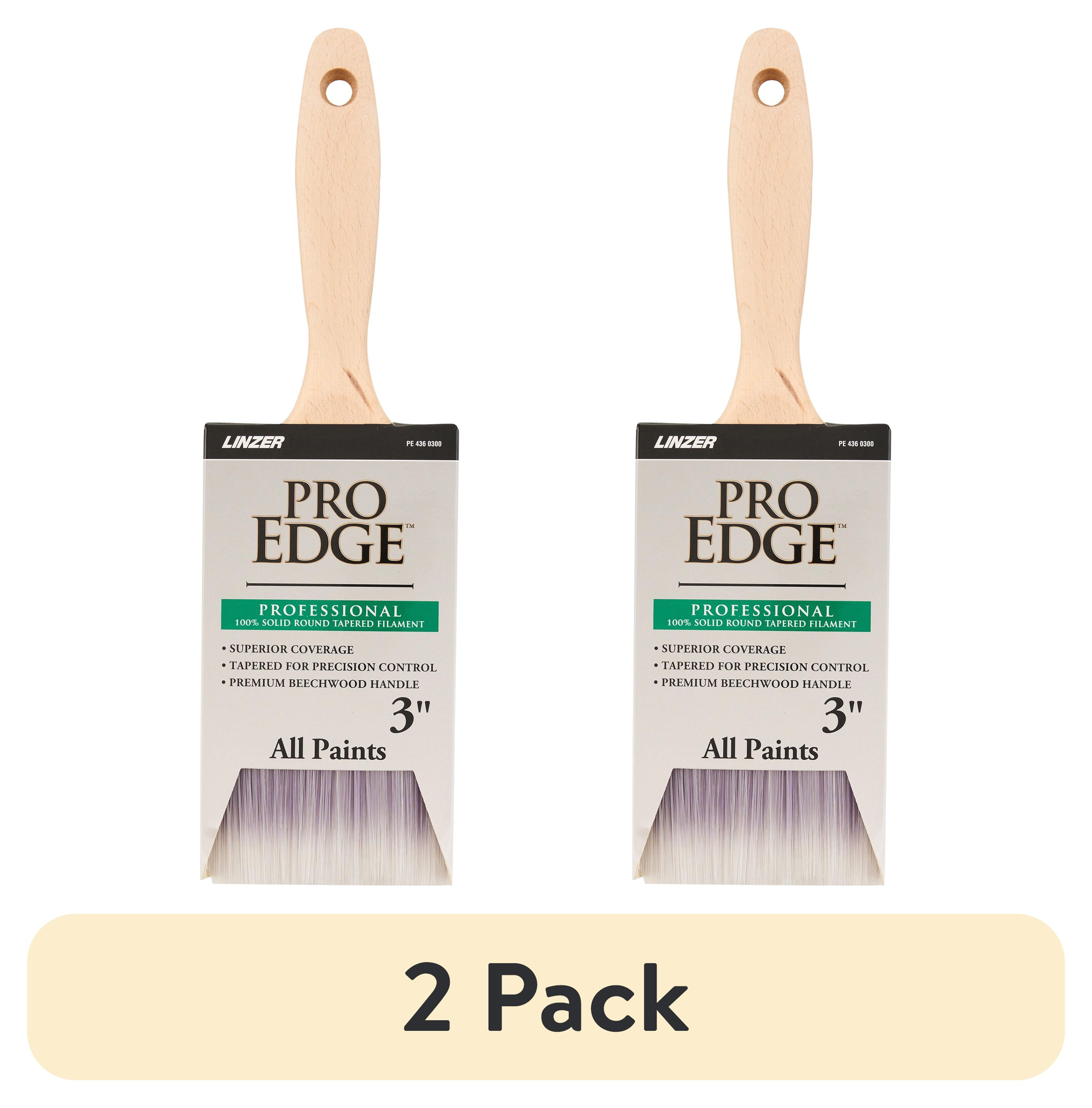 (2 pack) PRO EDGE by Linzer 3" CT Formula Flat Reusable Paint Brush ...