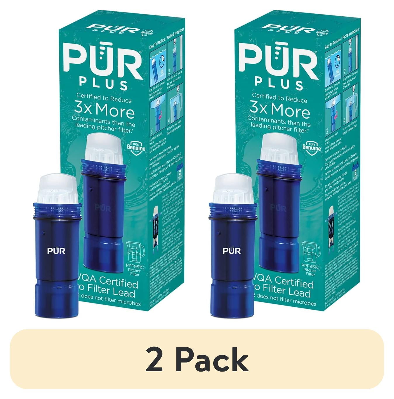 (2 pack) PUR PLUS Water Pitcher and Dispenser Replacement Filter with ...