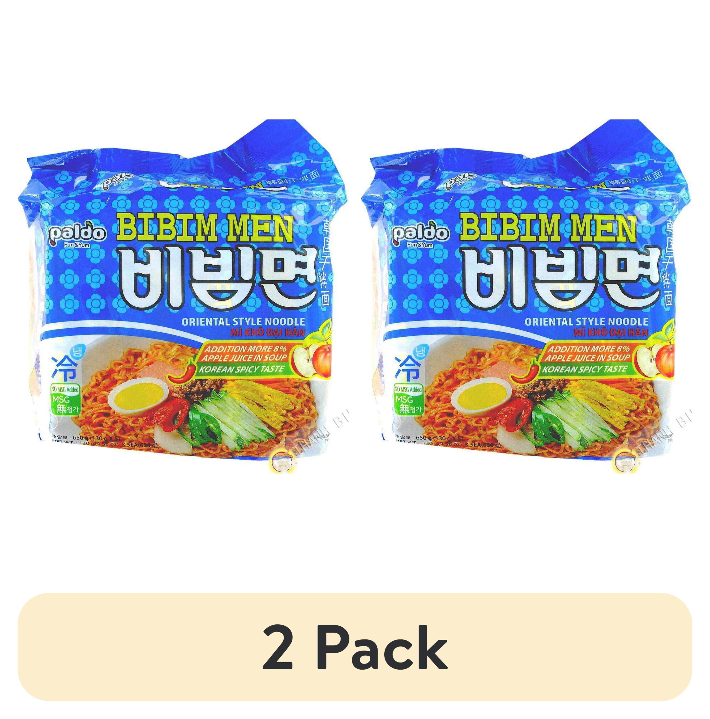 (2 pack) Paldo Bibim Men Korean Spicy Oriental Style Noodle, 4.58 oz, 5 ...