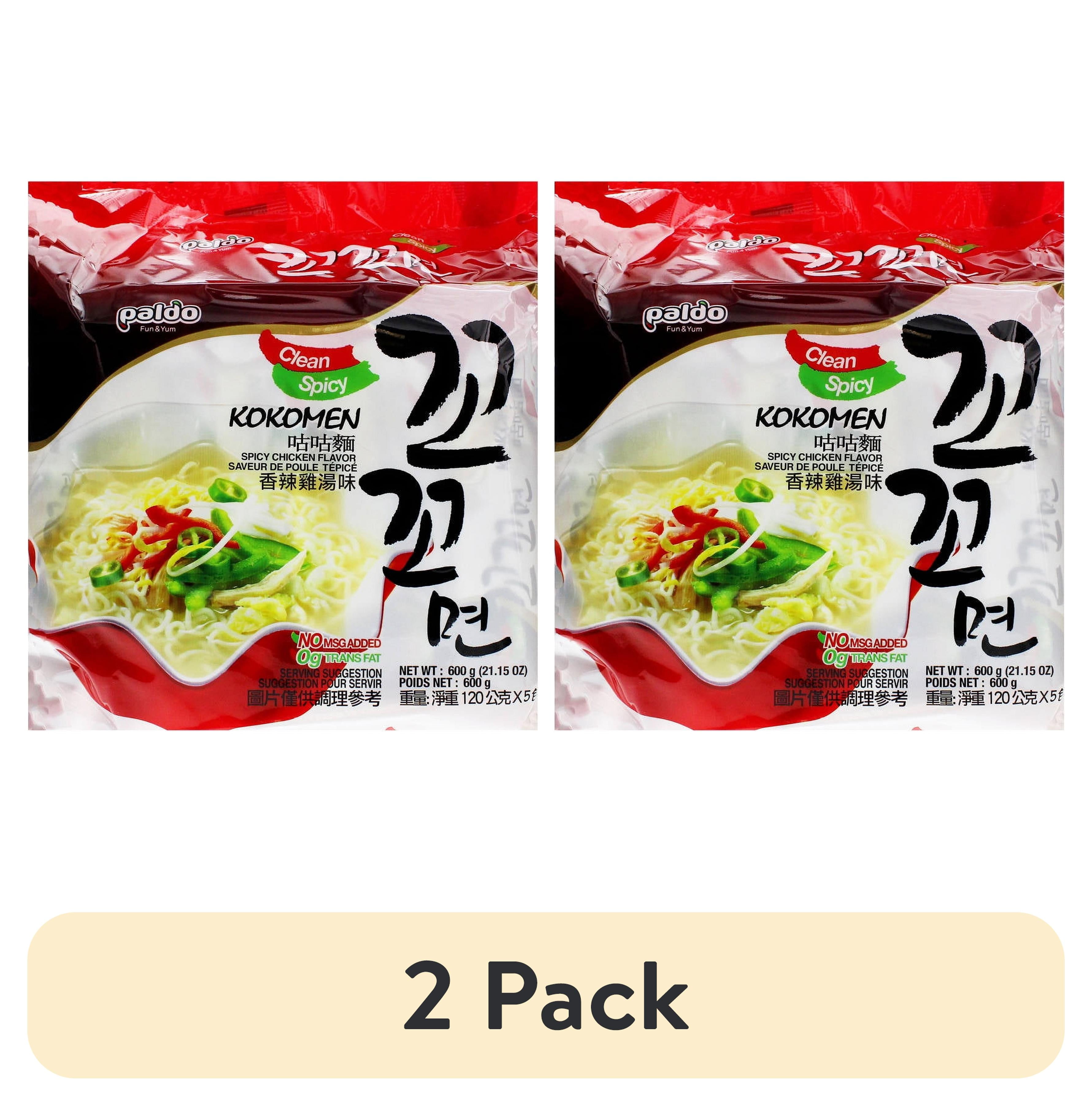 (2 pack) Paldo Kokomen Instant Noodle with Chicken Flavored Spicy Soup, 21.15 oz, 5 Count ...