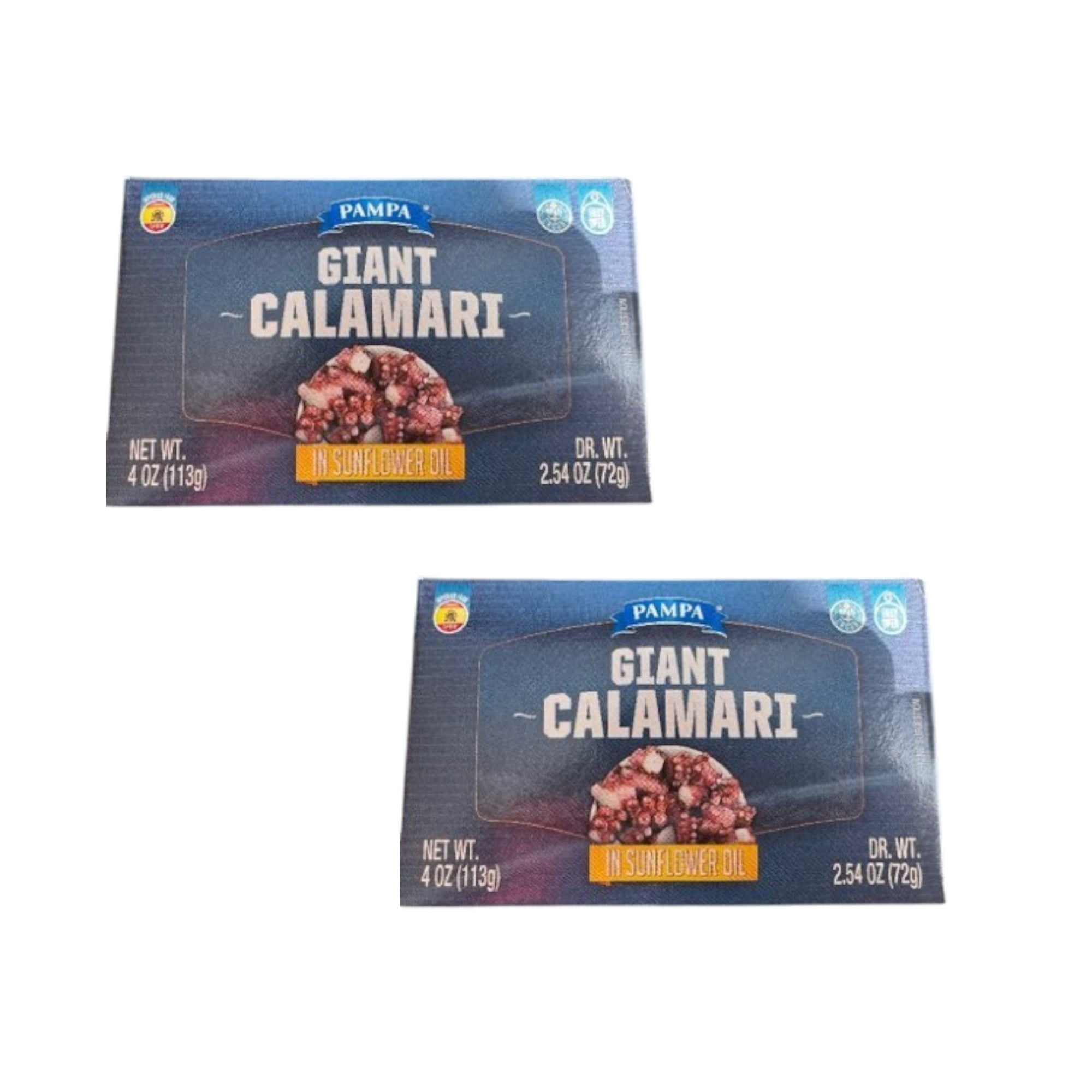 (2 pack) Pampa Giant Calamari in Sunflower Oil, 4 oz Box - Walmart.com
