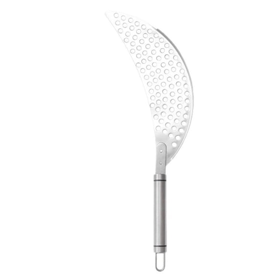 2 pack Pan Pot Strainer with Handle Stainless Steel Hand Held Crescent ...