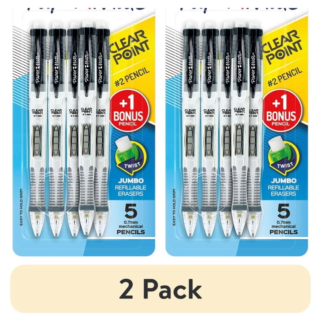(2 pack) Paper Mate Clearpoint Mechanical Pencils, HB #2 Lead (0.7mm ...