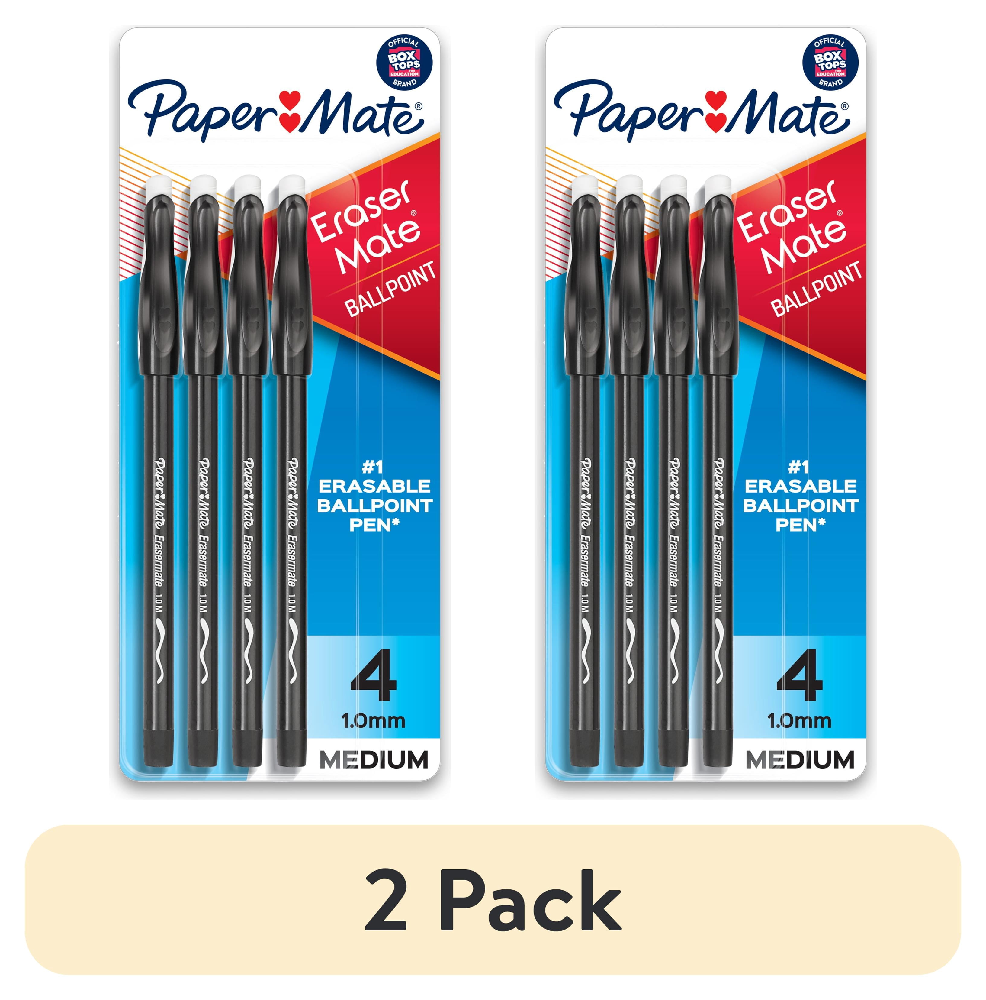 (2 pack) Paper Mate EraserMate Erasable Pens, Ballpoint Pens, Medium ...