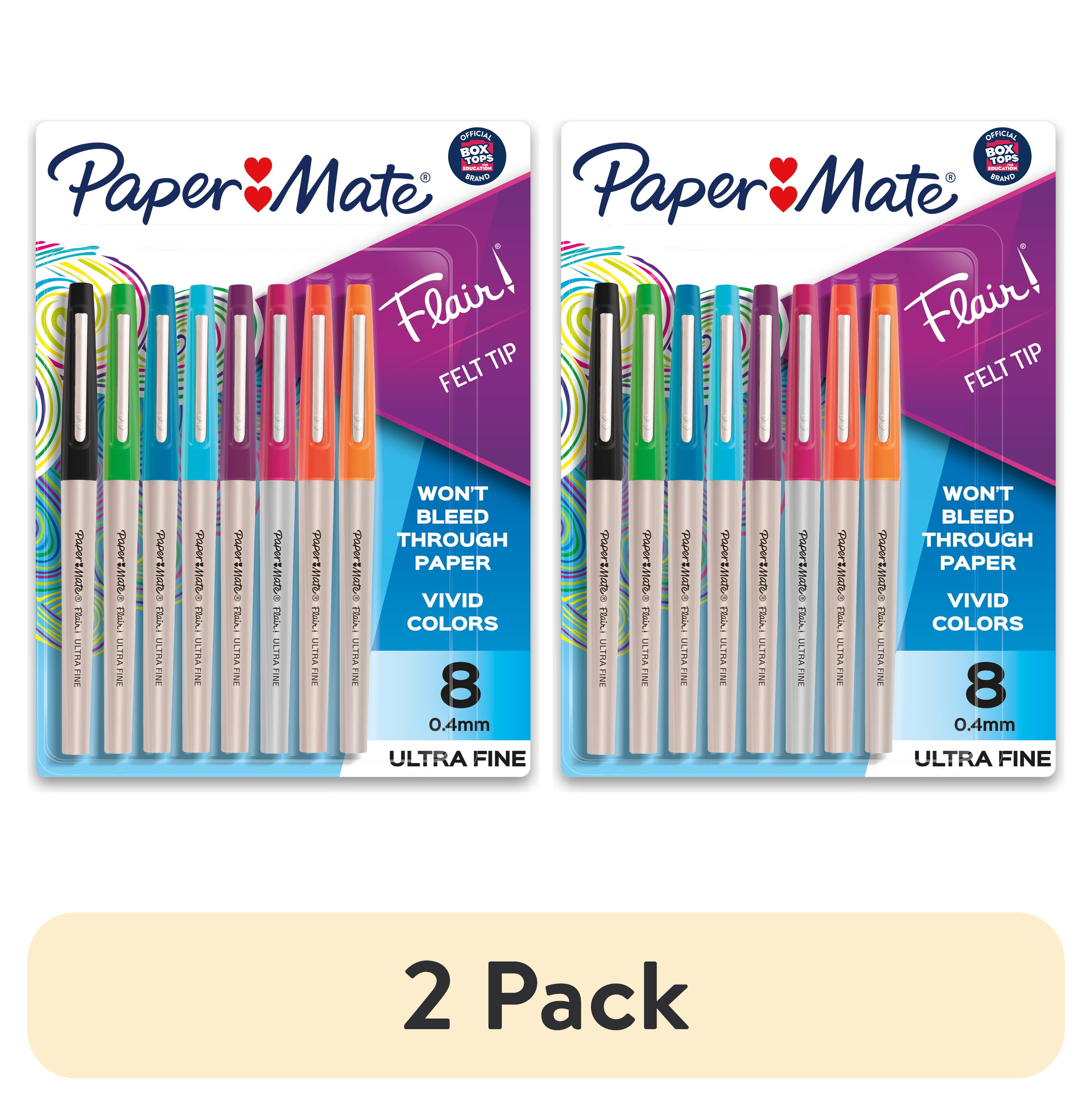 (2 pack) Paper Mate Flair Ultra-Fine Felt Tip Pens, Assorted Colors, 8 ...