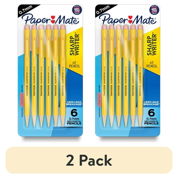 (2 pack) Paper Mate SharpWriter Mechanical Pencils 0.7 mm, 6 CT ...