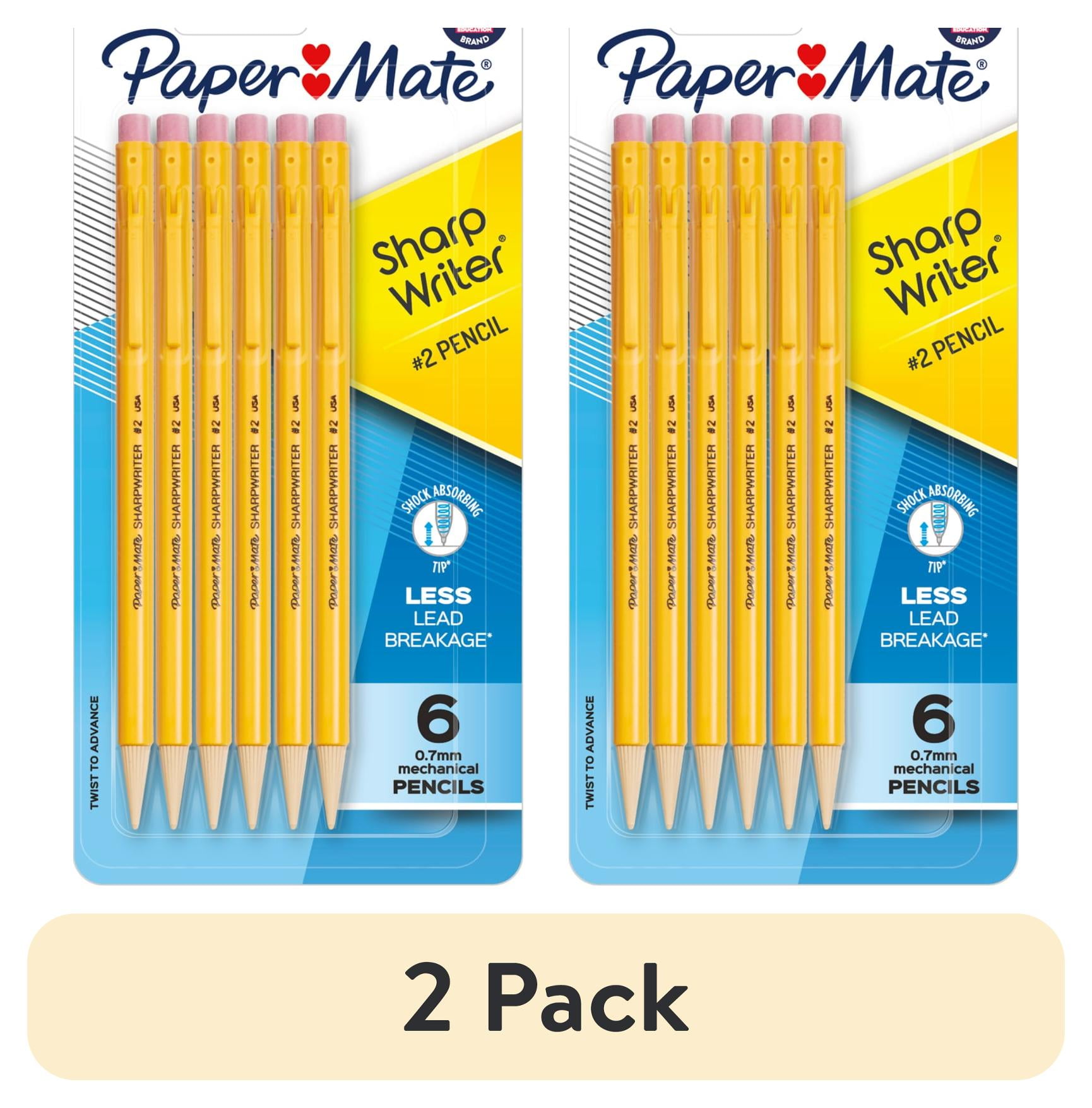 (2 pack) Paper Mate SharpWriter Mechanical Pencils, 0.7 mm HB #2 Lead ...