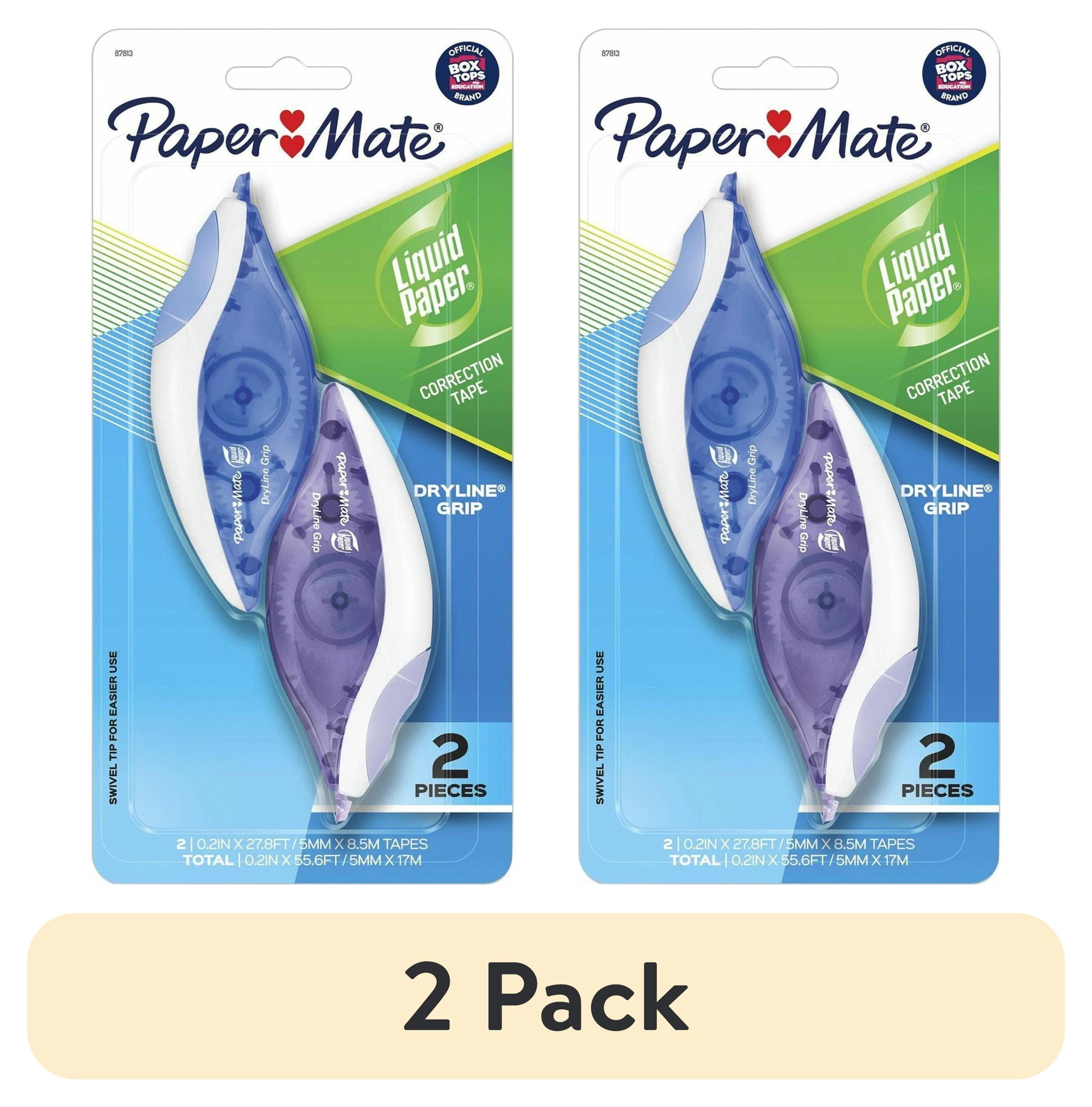 (2 pack) Paper Mate Translucent Dryline Grip Correction Tape 0.20 ...