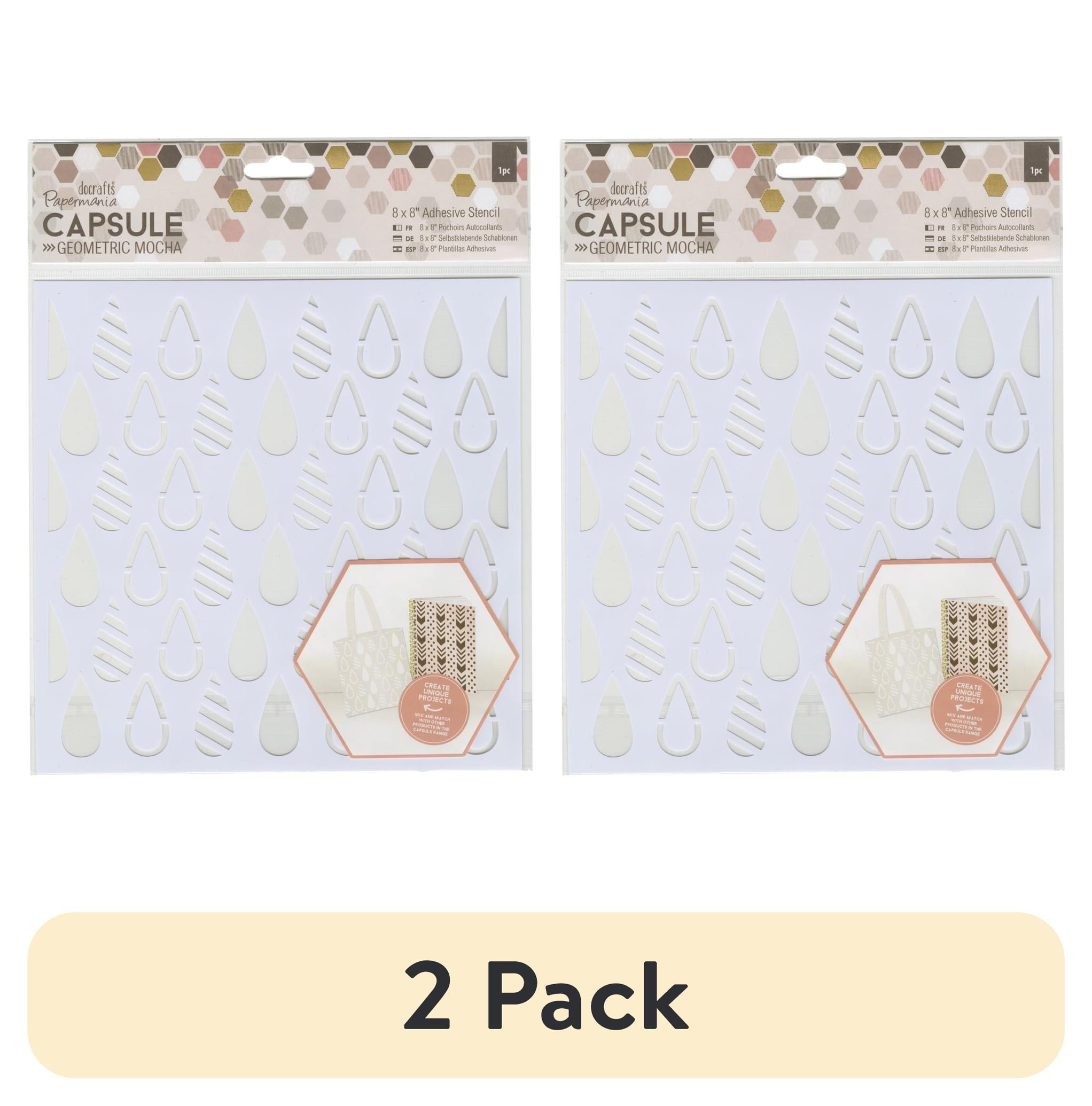 (2 pack) Papermania Geometric Mocha Adhesive Stencil 8"X8"-Teardrops ...
