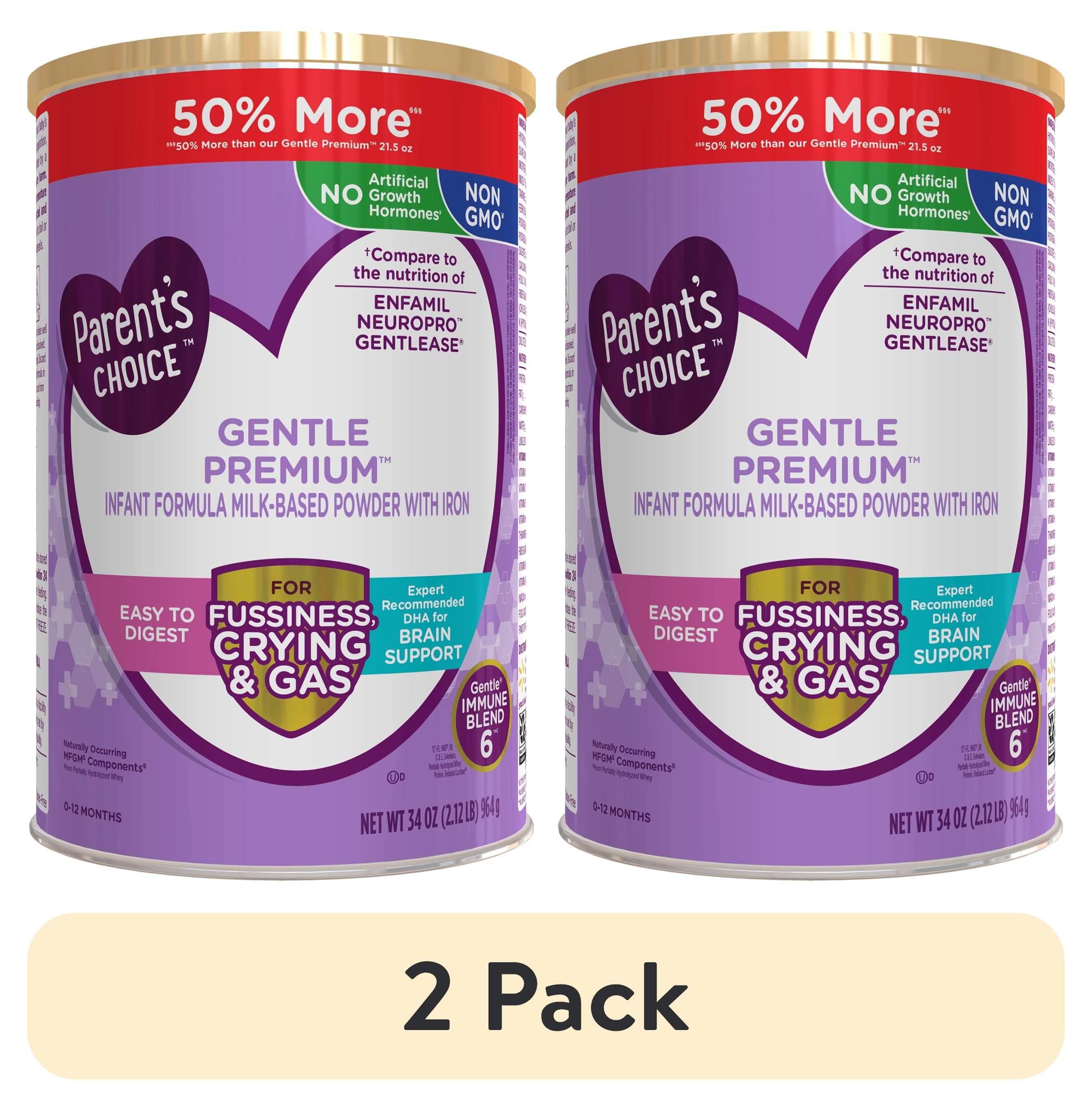 (2 pack) Parent's Choice Gentle Premium Baby Formula for Fussiness, Gas ...