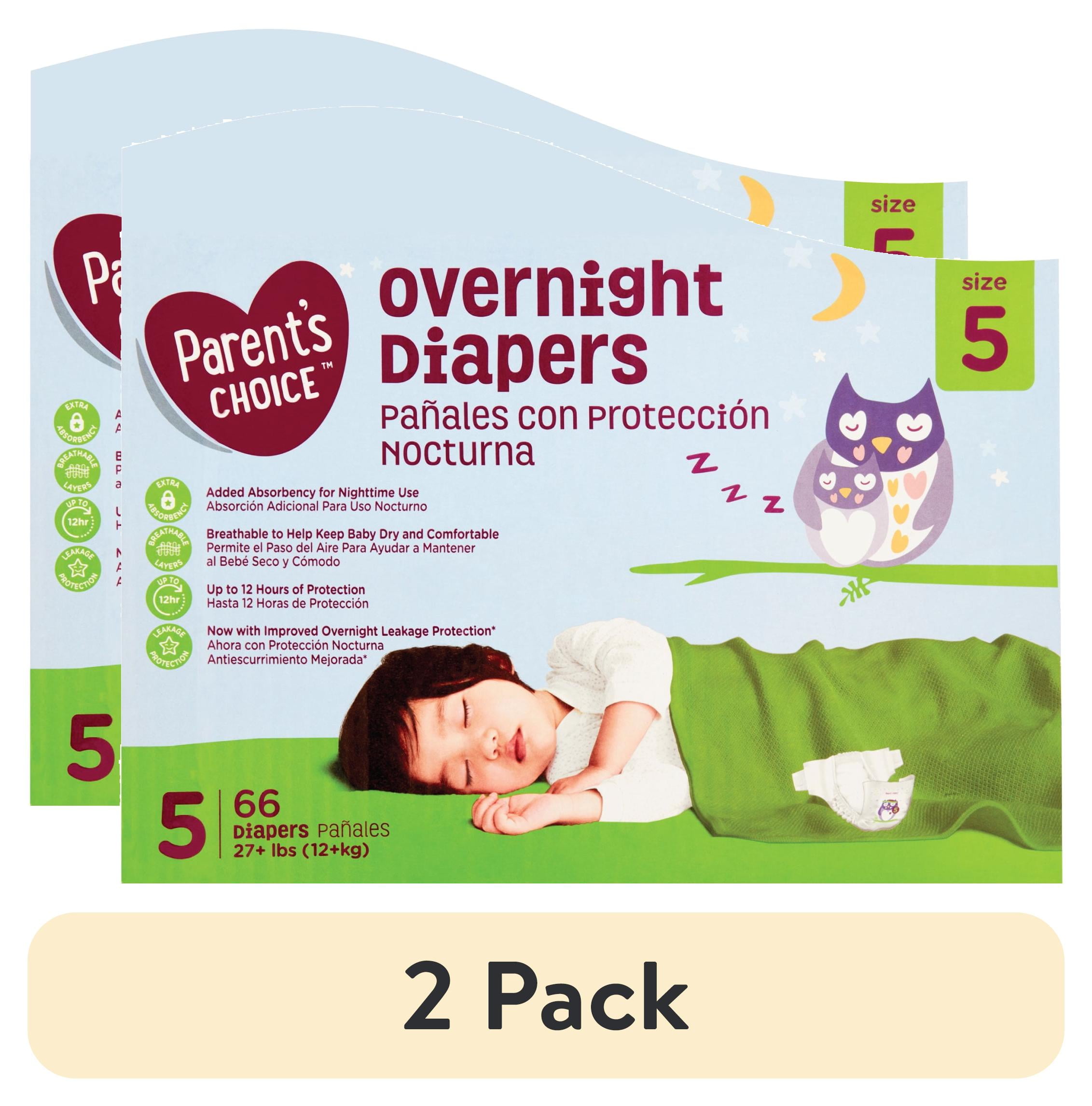 (2 pack) Parent's Choice Overnight Diapers, Size 5, 66 Diapers ...
