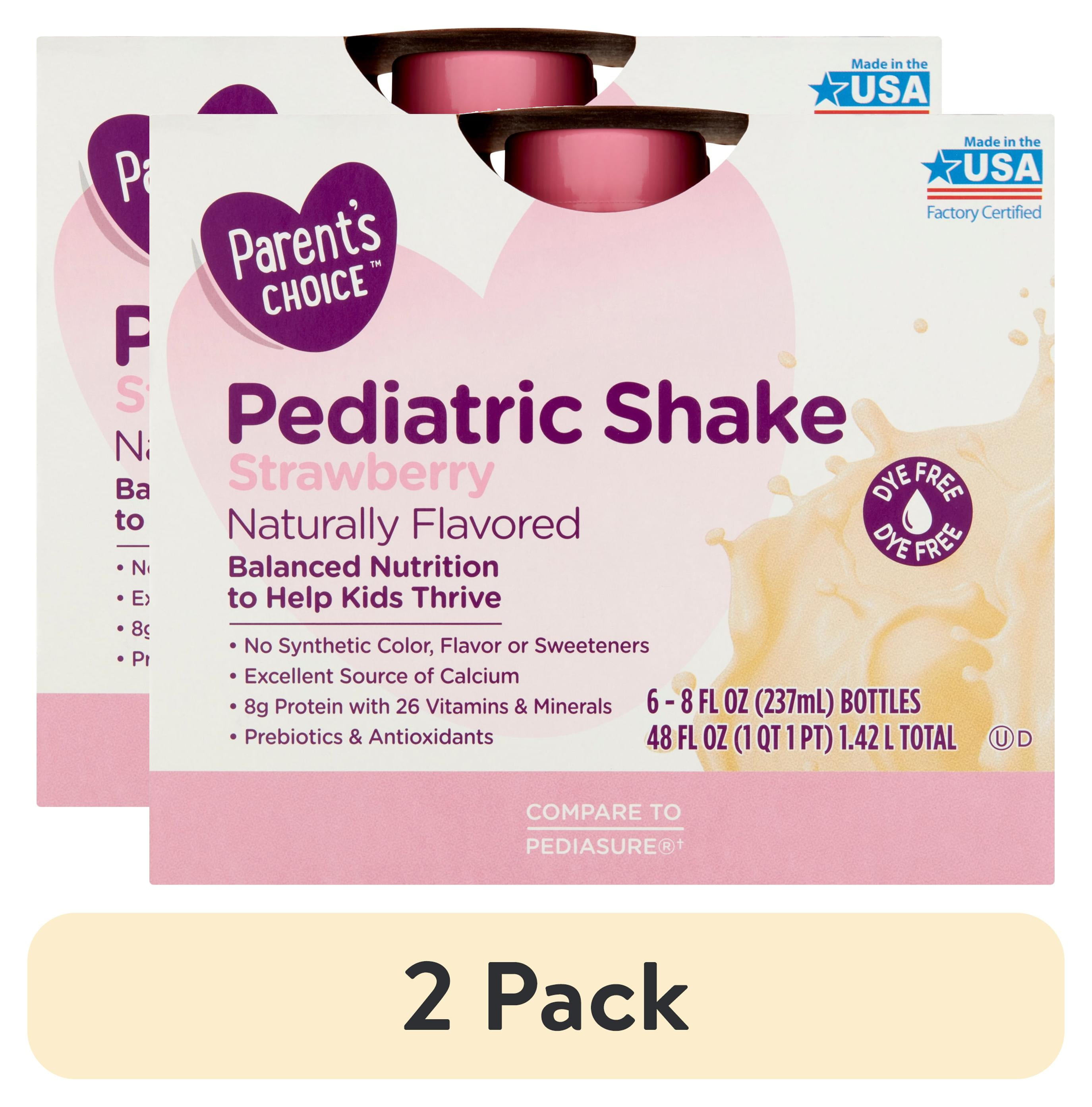 (2 pack) Parent's Choice Pediatric Shake, Strawberry, 8 oz Bottle, 6 ...