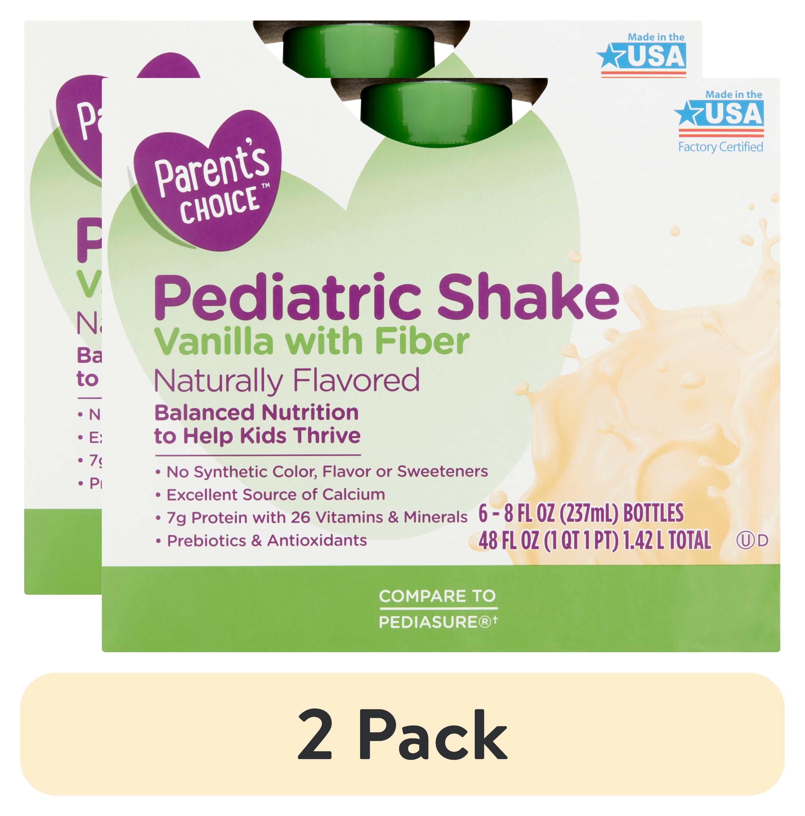 (2 pack) Parent's Choice Pediatric Shake, Vanilla with Fiber, 8 oz ...