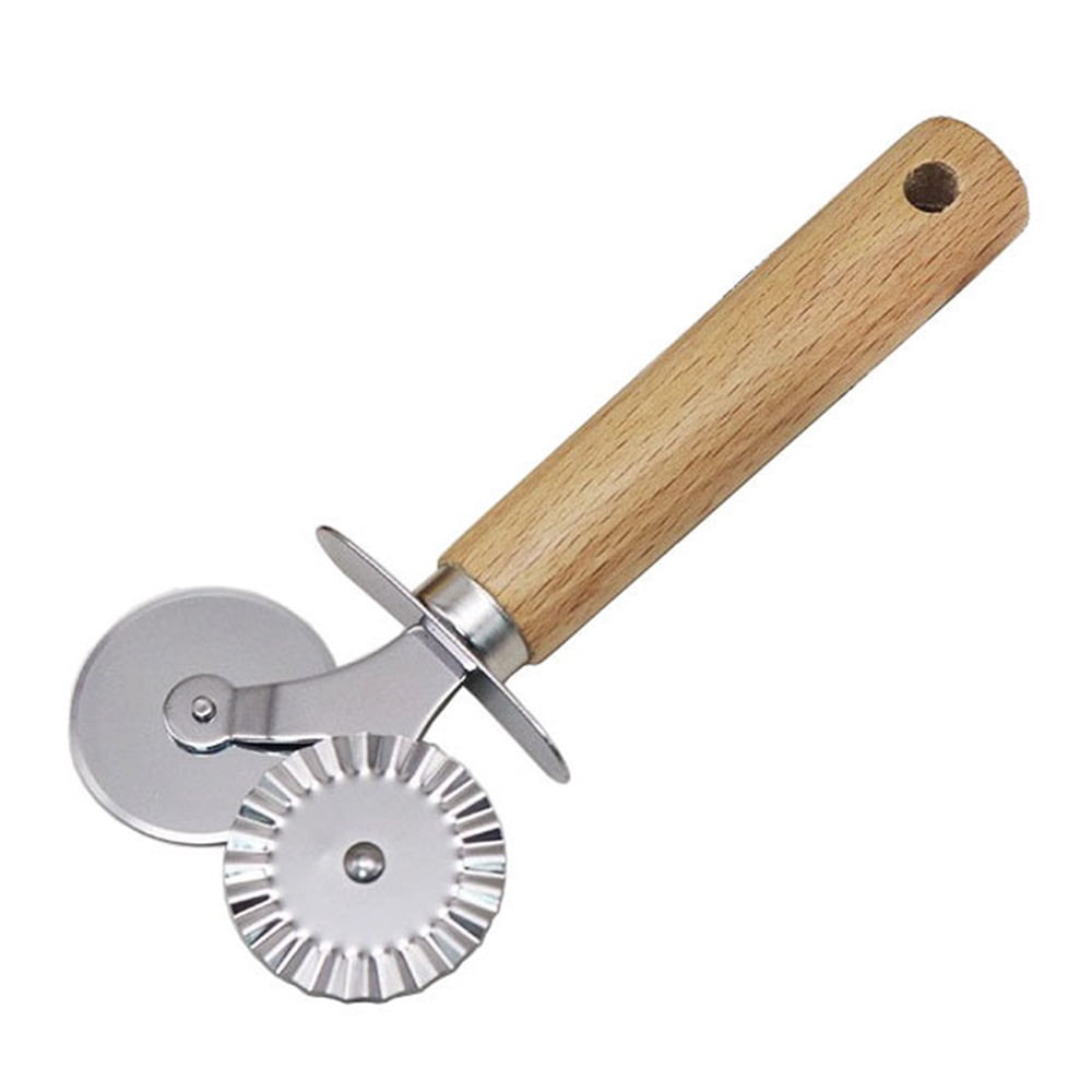 2 pack Pastry Wheel Crimper and Cutter, Stainless Steel, Pasta Cutter ...