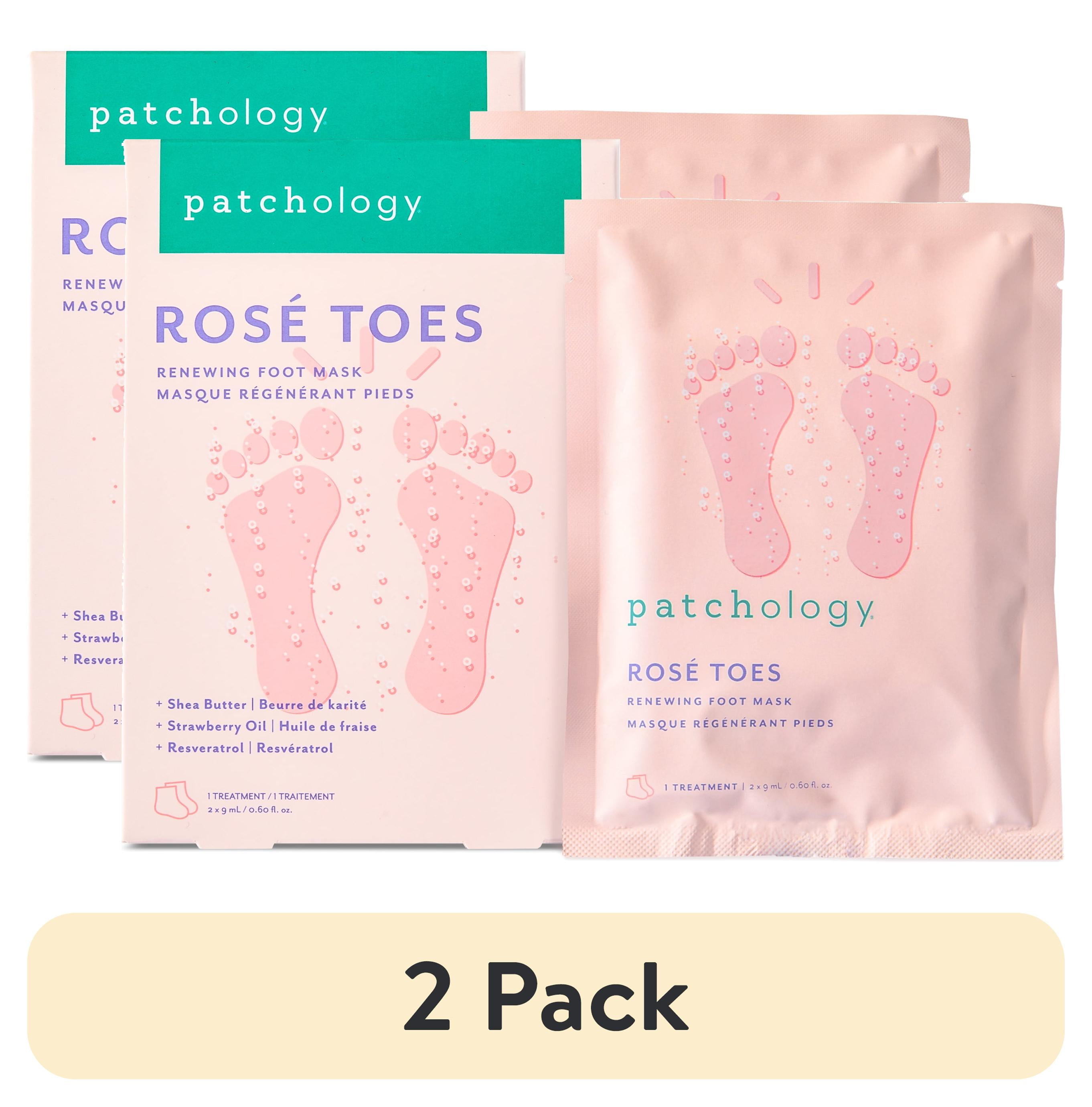 (2 pack) Patchology Rosé Toes-Renewing & Protecting Foot Mask Socks ...