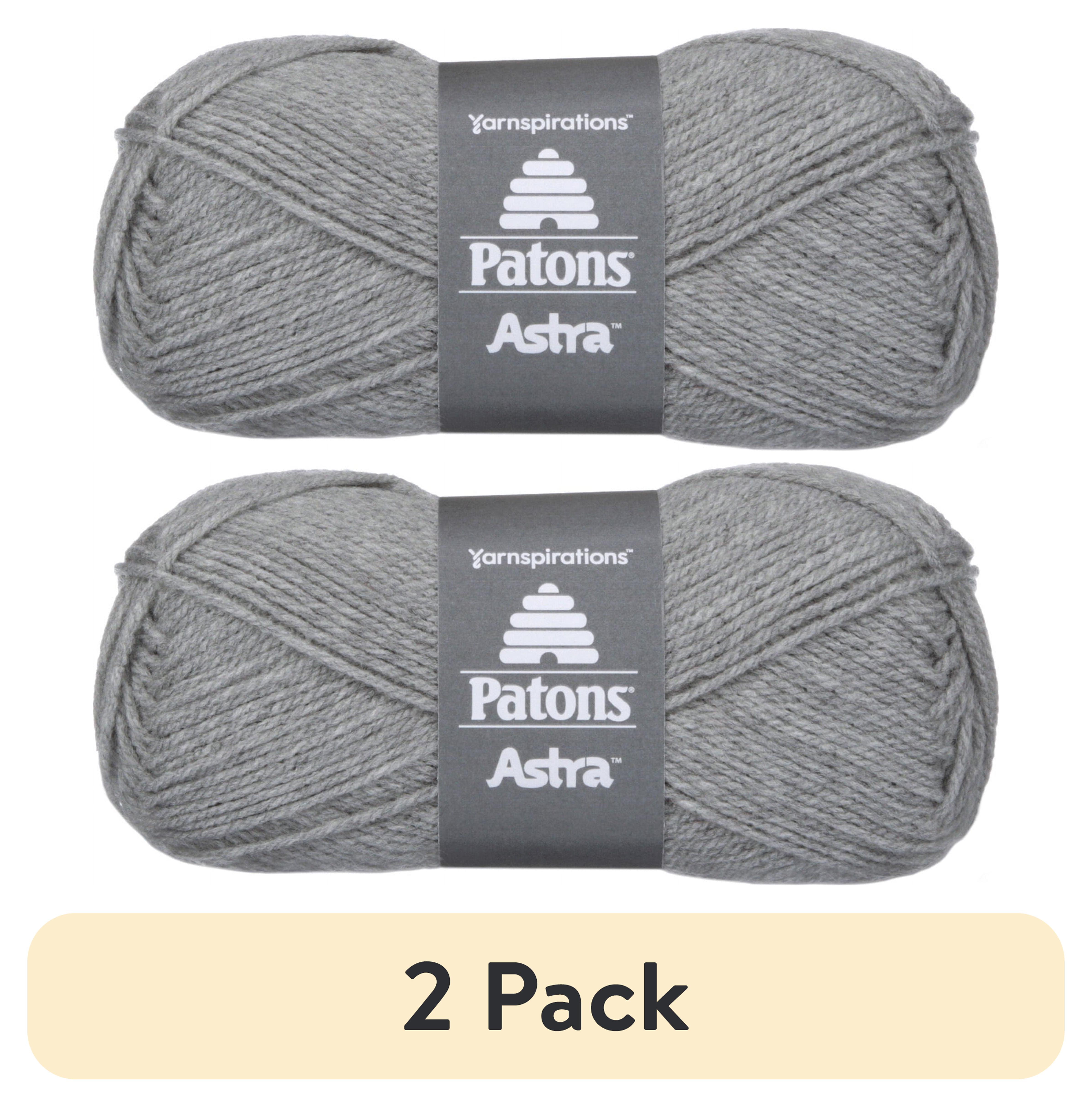 (2 pack) Patons Astra Yarn - Solids-Silver Grey - Walmart.com