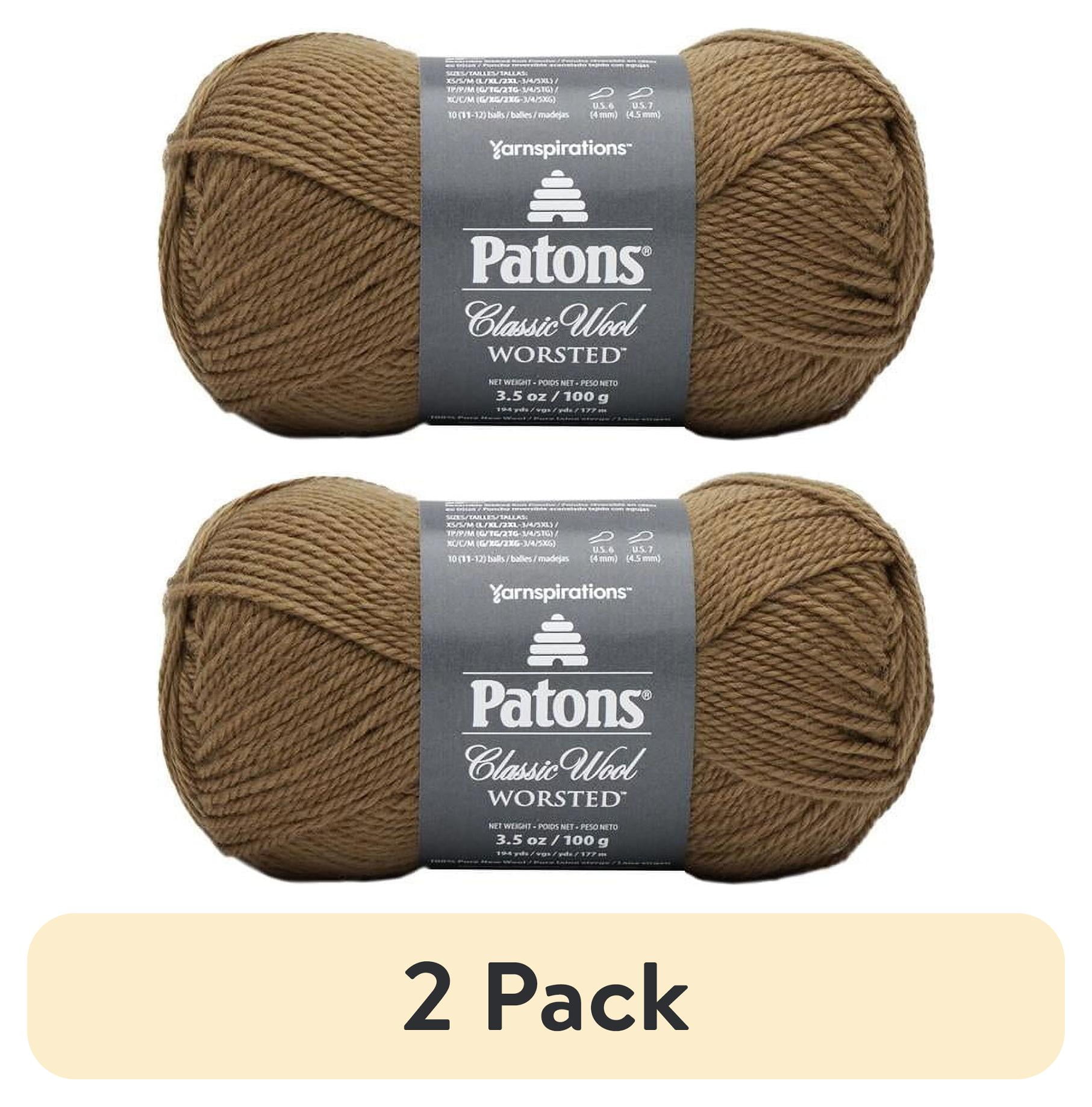 (2 pack) Patons Classic Wool Yarn-Brown Mustard - Walmart.com
