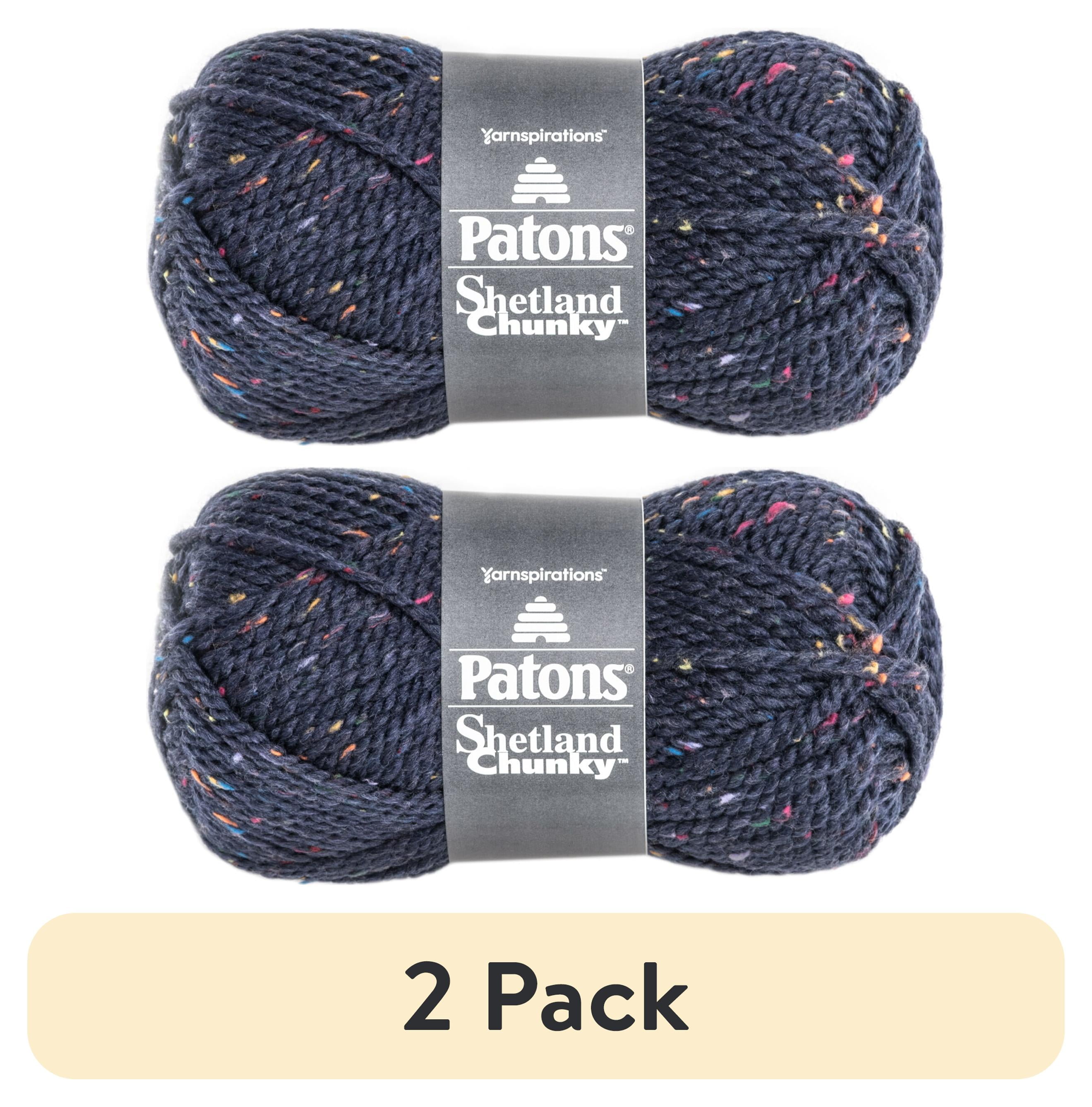 (2 pack) Patons Shetland Chunky Yarn - Tweeds-Medium Blue - Walmart ...