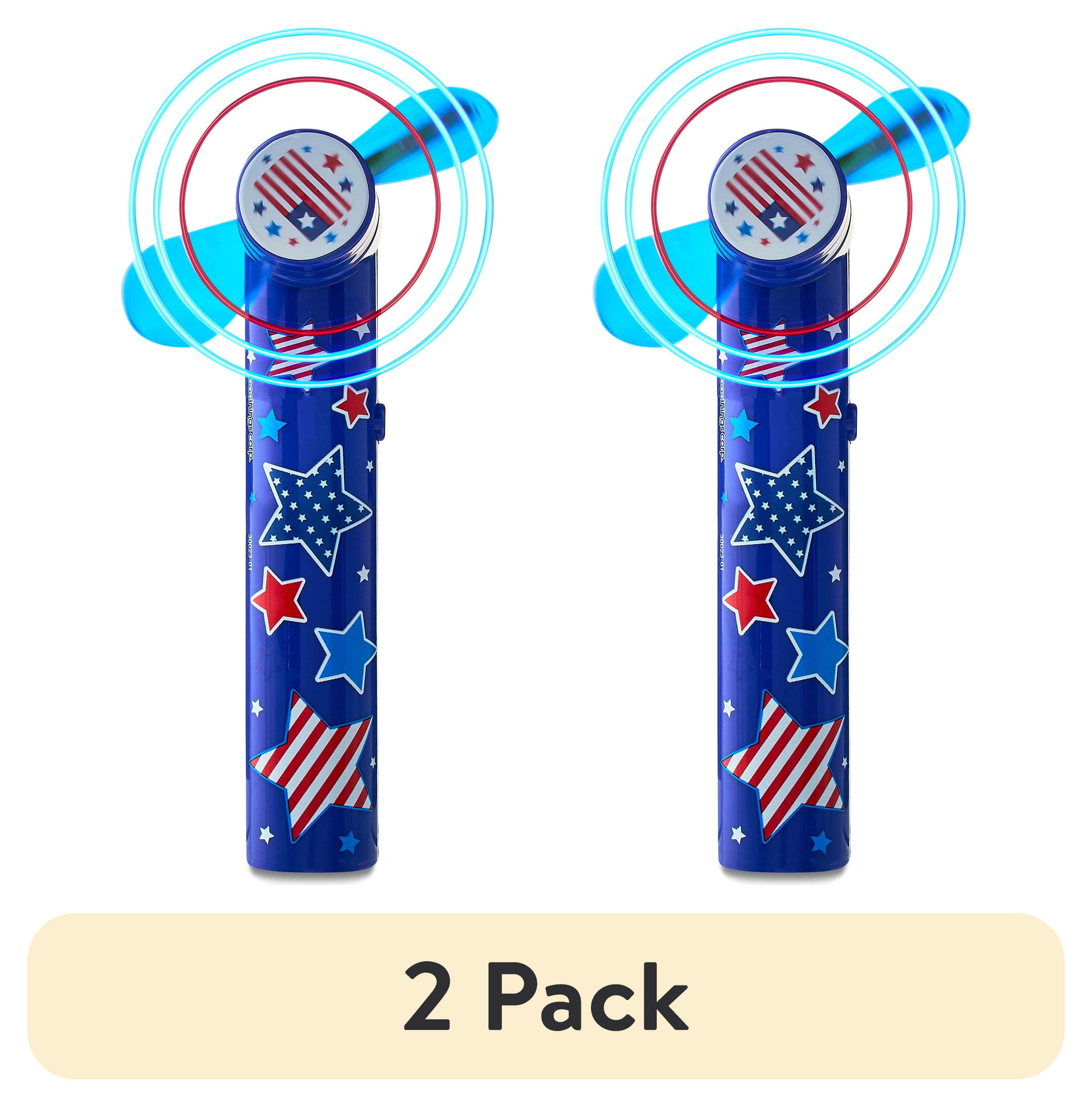 (2 pack) Plastic Light Up Blue Fan for Boys, Girls, Adults, and ...